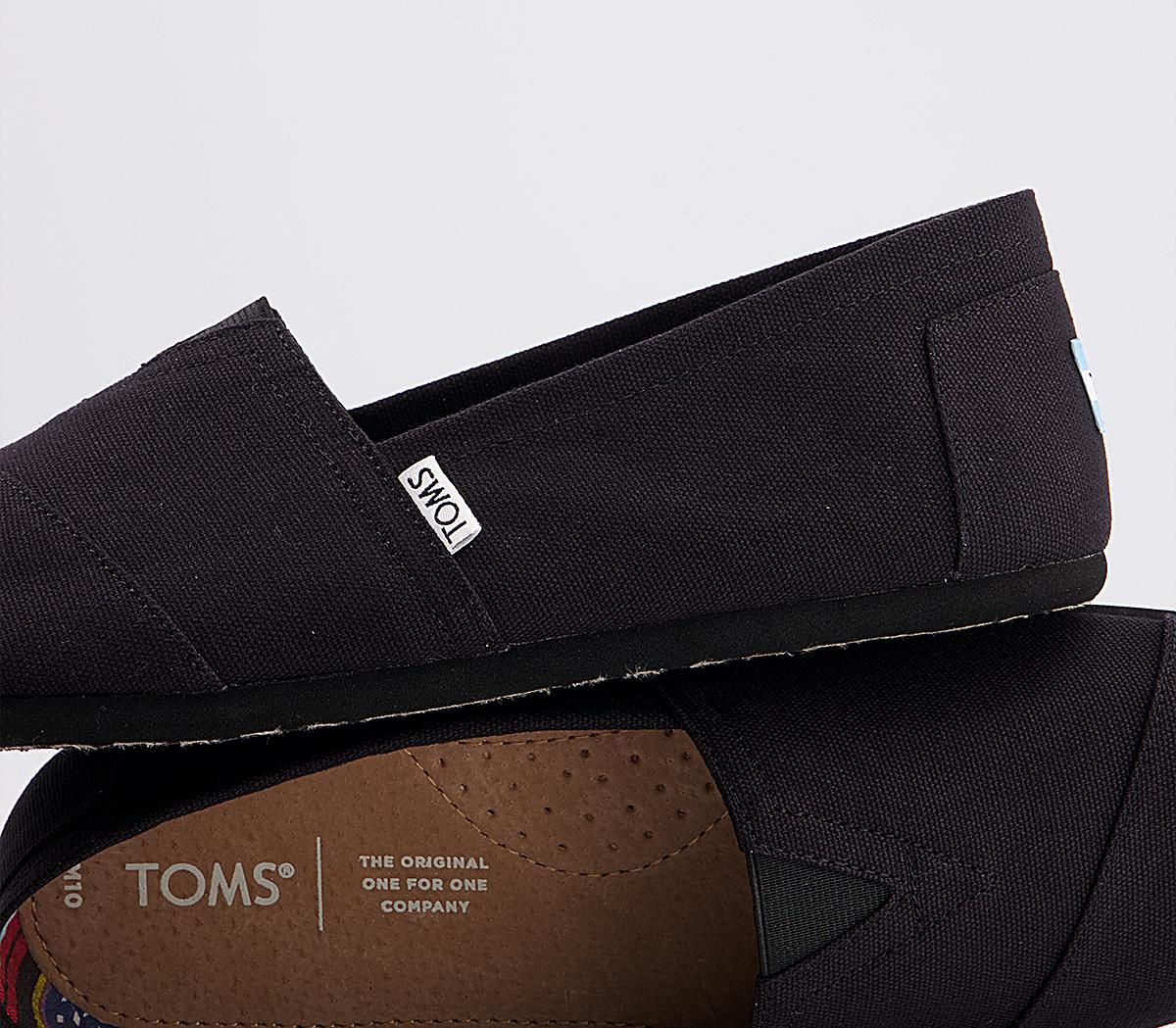 TOMS Classic Slip Ons Black Mono - Men's Casual Shoes