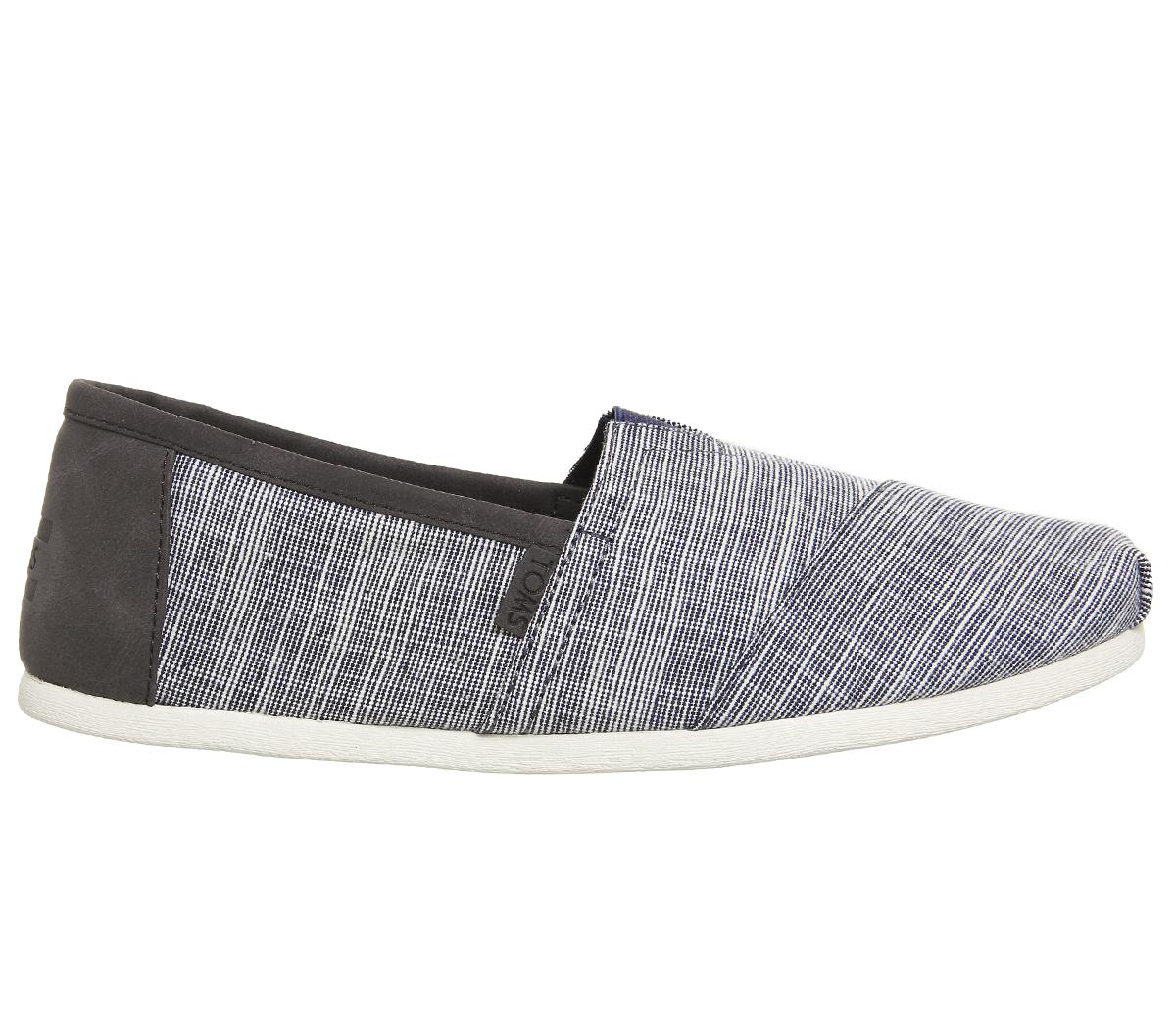 TOMS Toms Classic Navy Microstripe Trim - Men's Casual Shoes