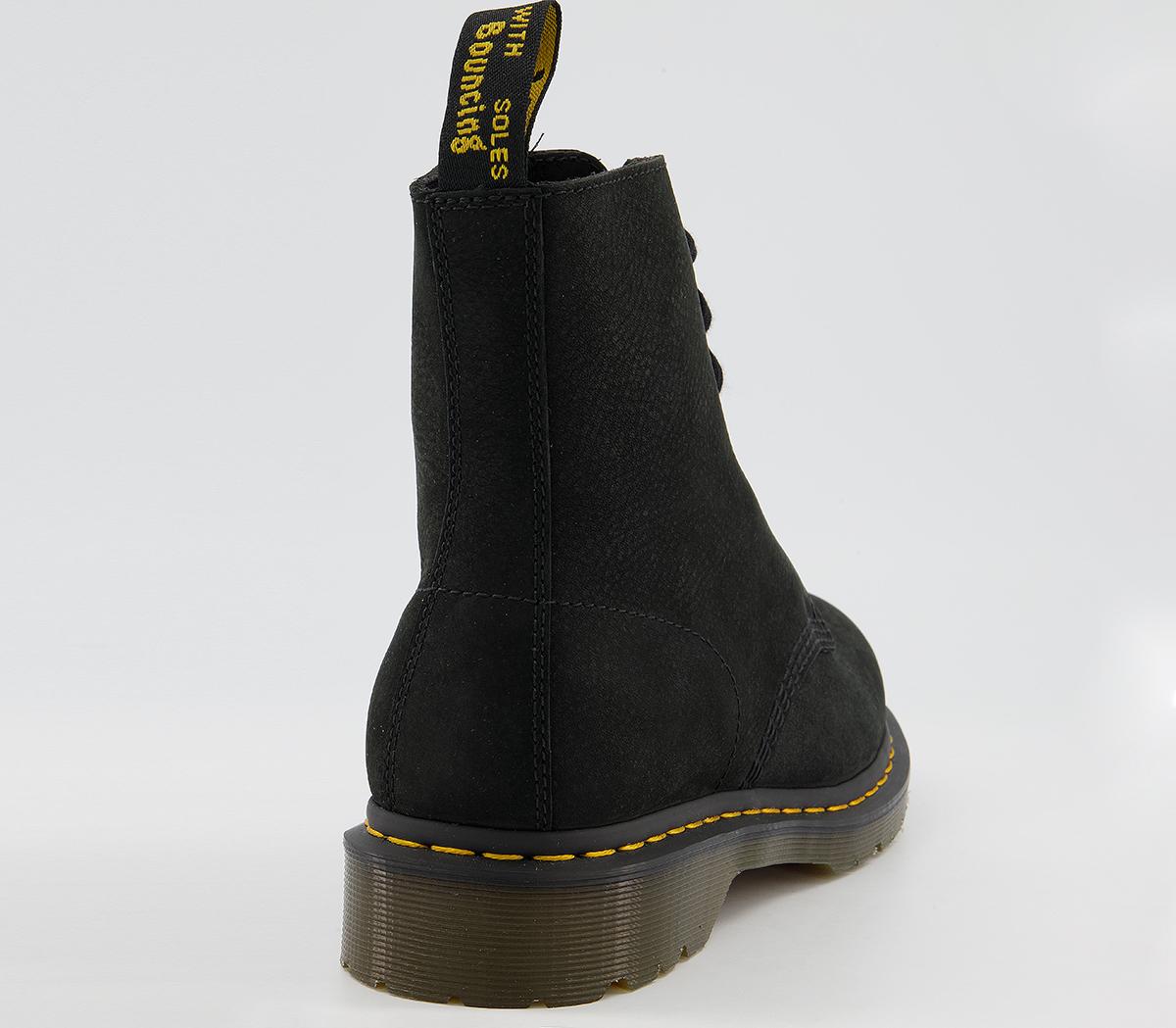 Dr. Martens Dm 8 Eye Lace Boots Black Milled Nubuck - Men’s Boots
