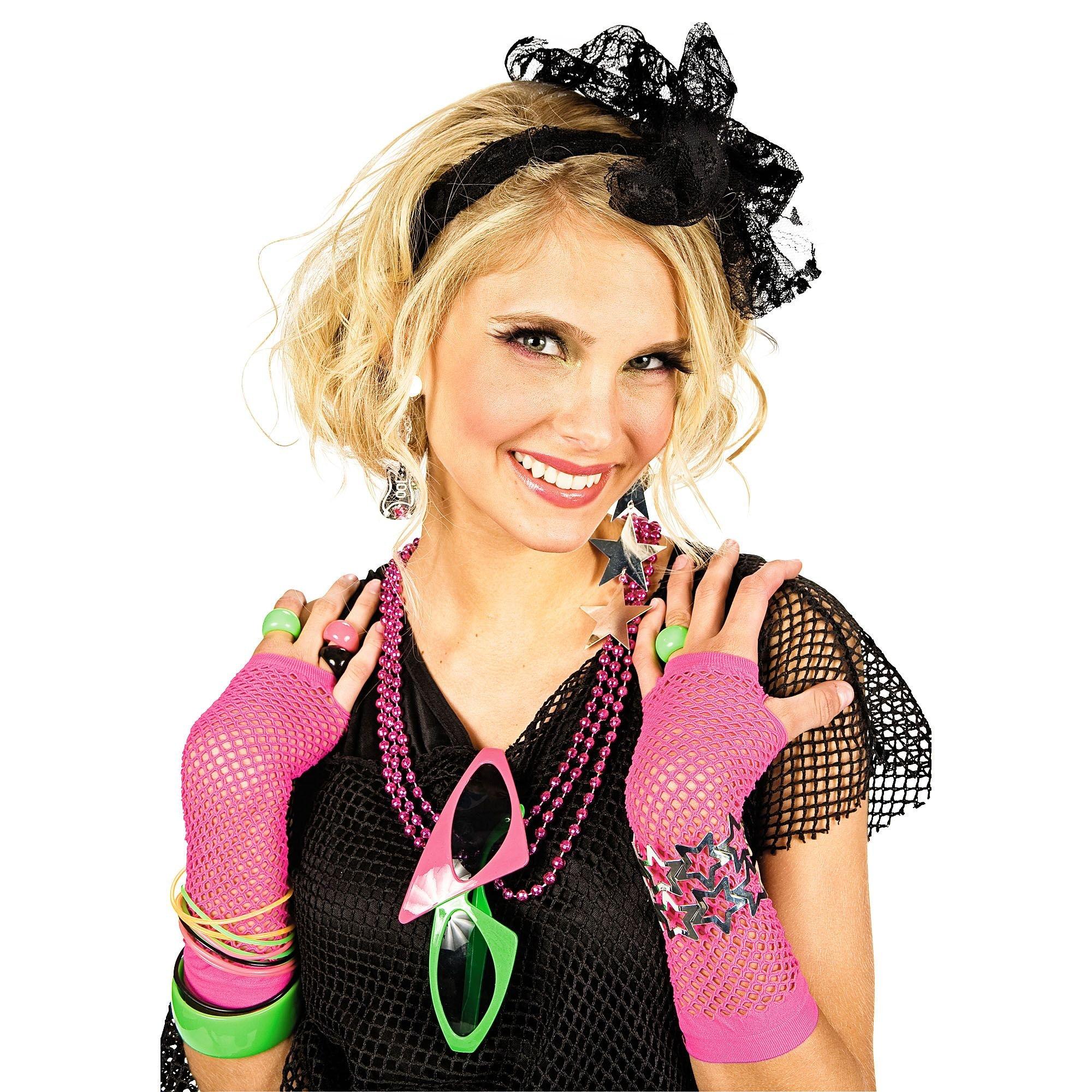 Neon Fishnet Gloves | Party City