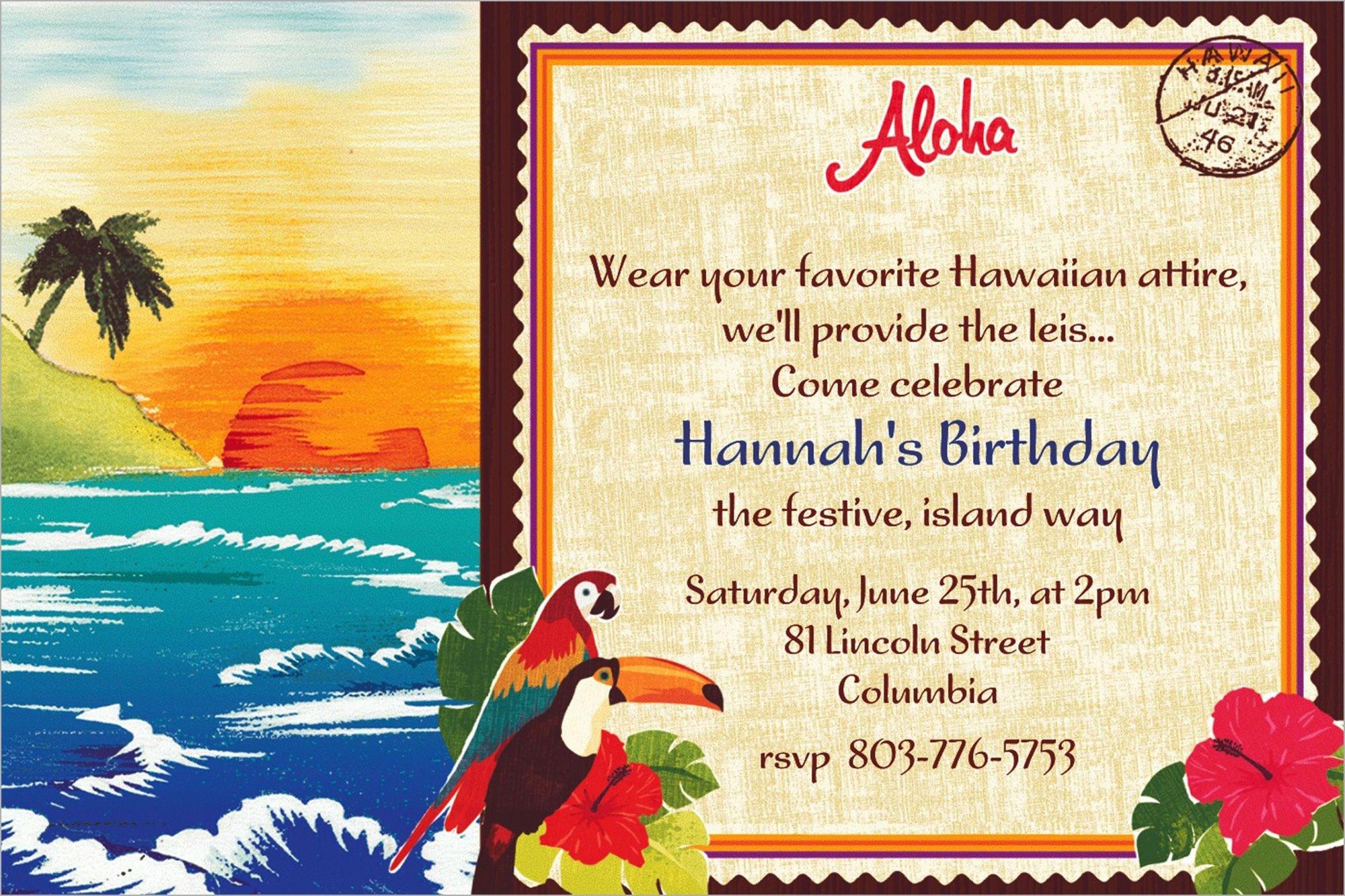 Hawaiian Luau Invitations