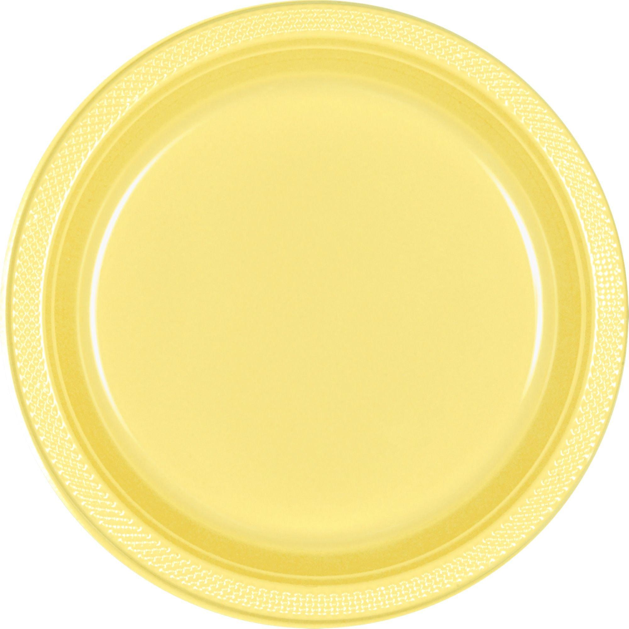 Light Yellow Plastic Dinner Plates 20ct | Party City