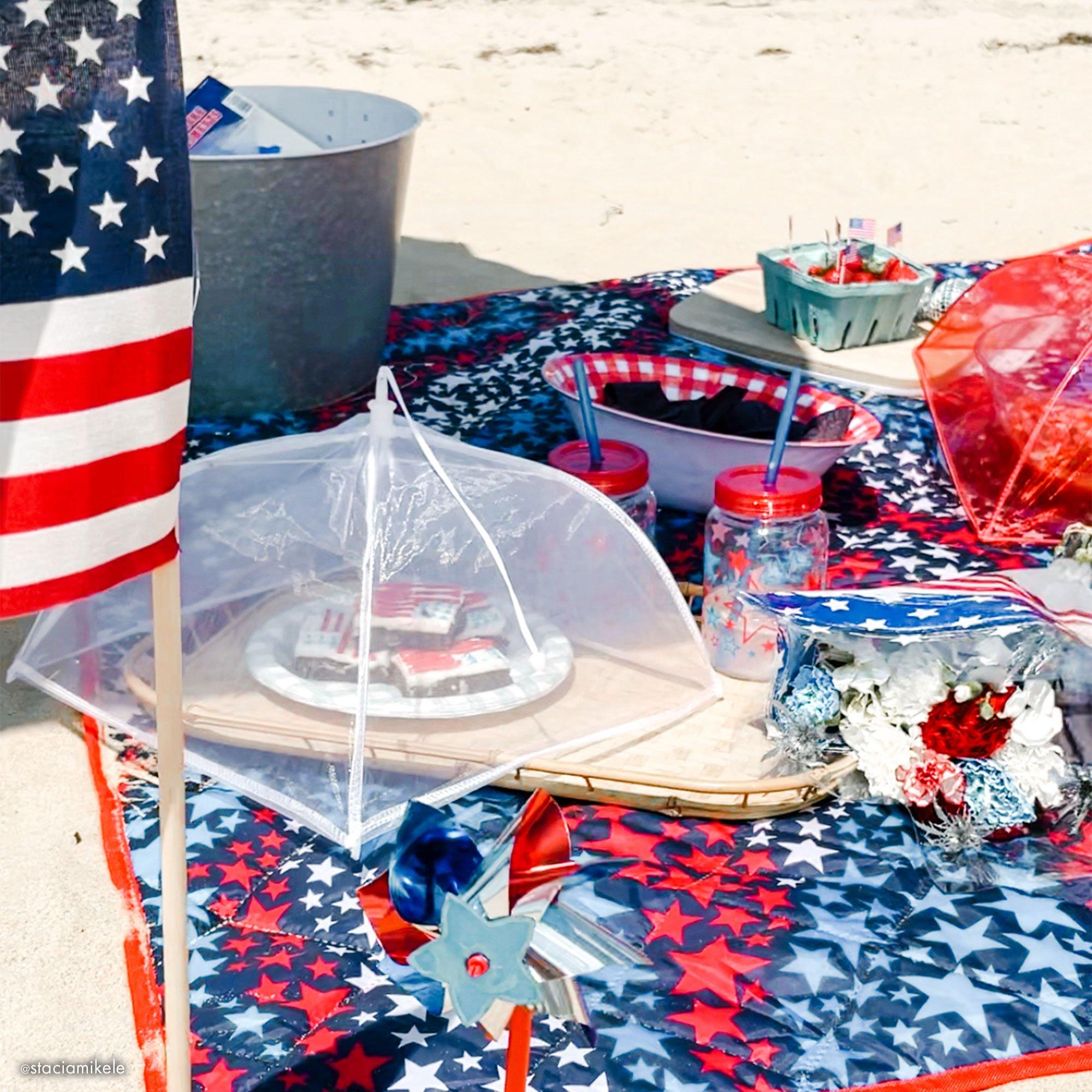Amscan 104" Patriotic Plastic Bunting Table Covers, 3ct. | Hamilton Place