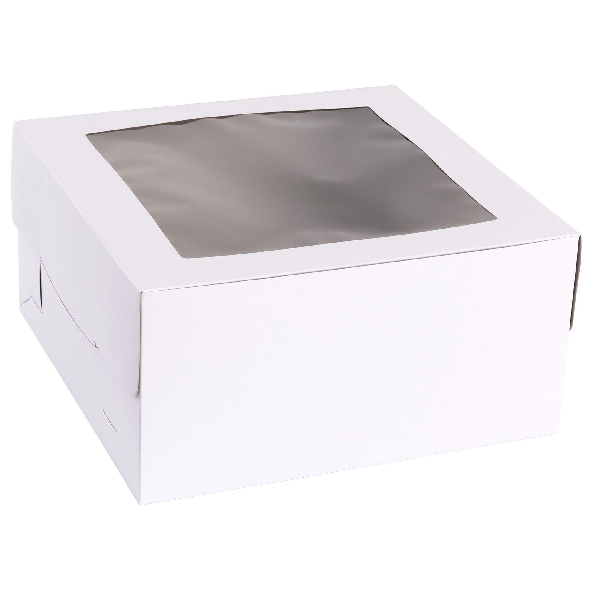 White Square Window Cake Box, 12in | Party City