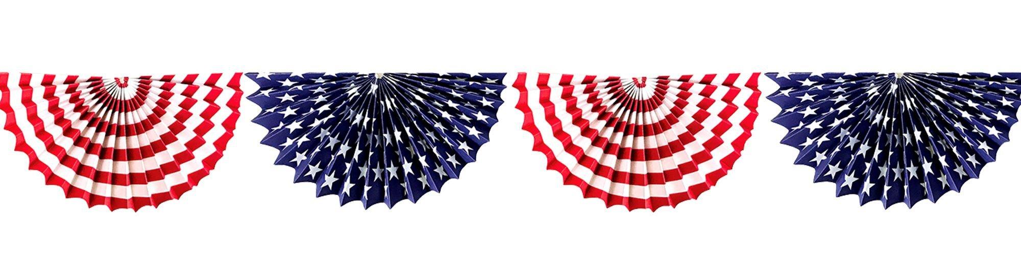 PartyCity Patriotic American Flag Paper Bunting Garland | Hamilton Place