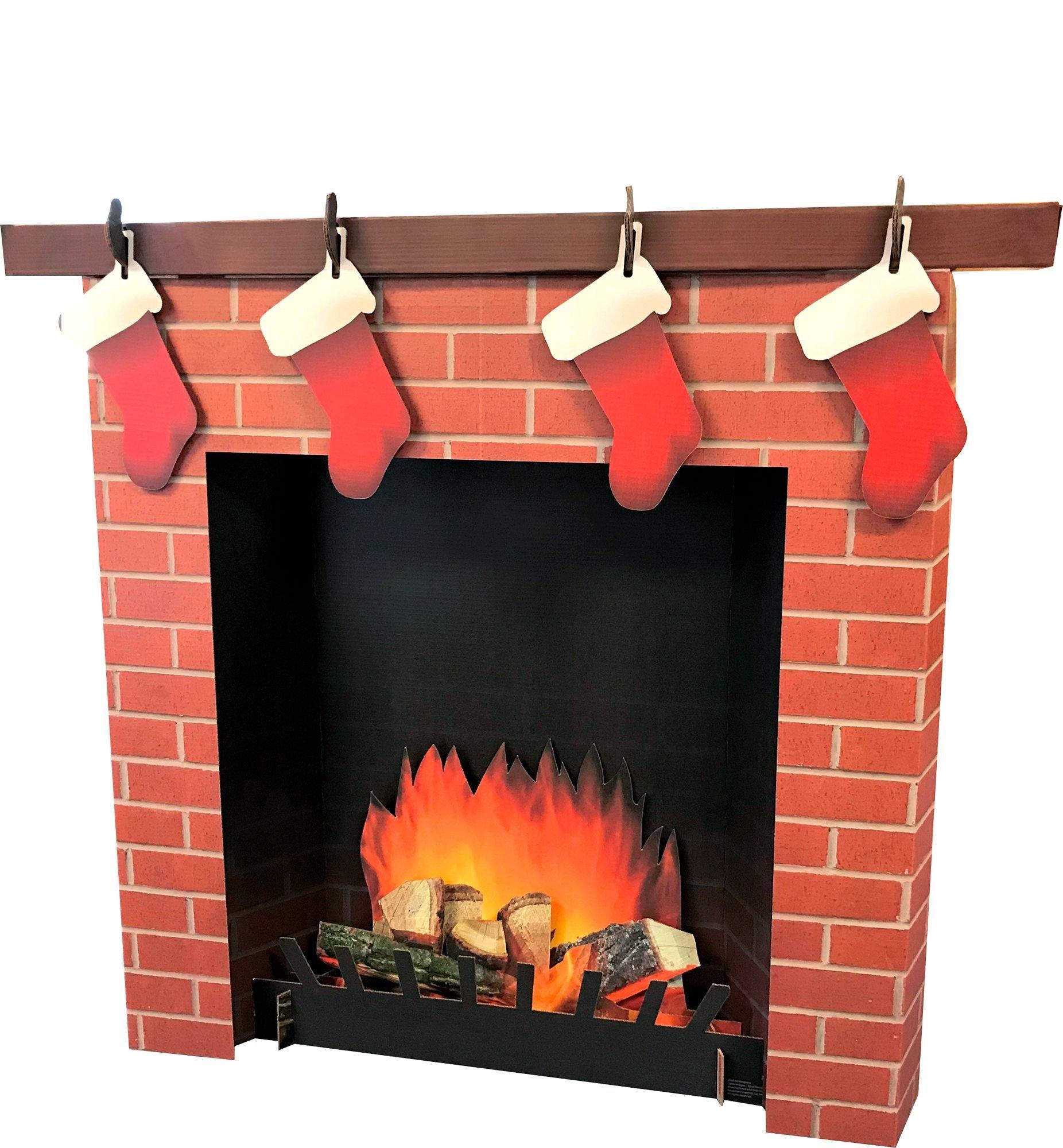 fake christmas fireplace paper - devlootly.com