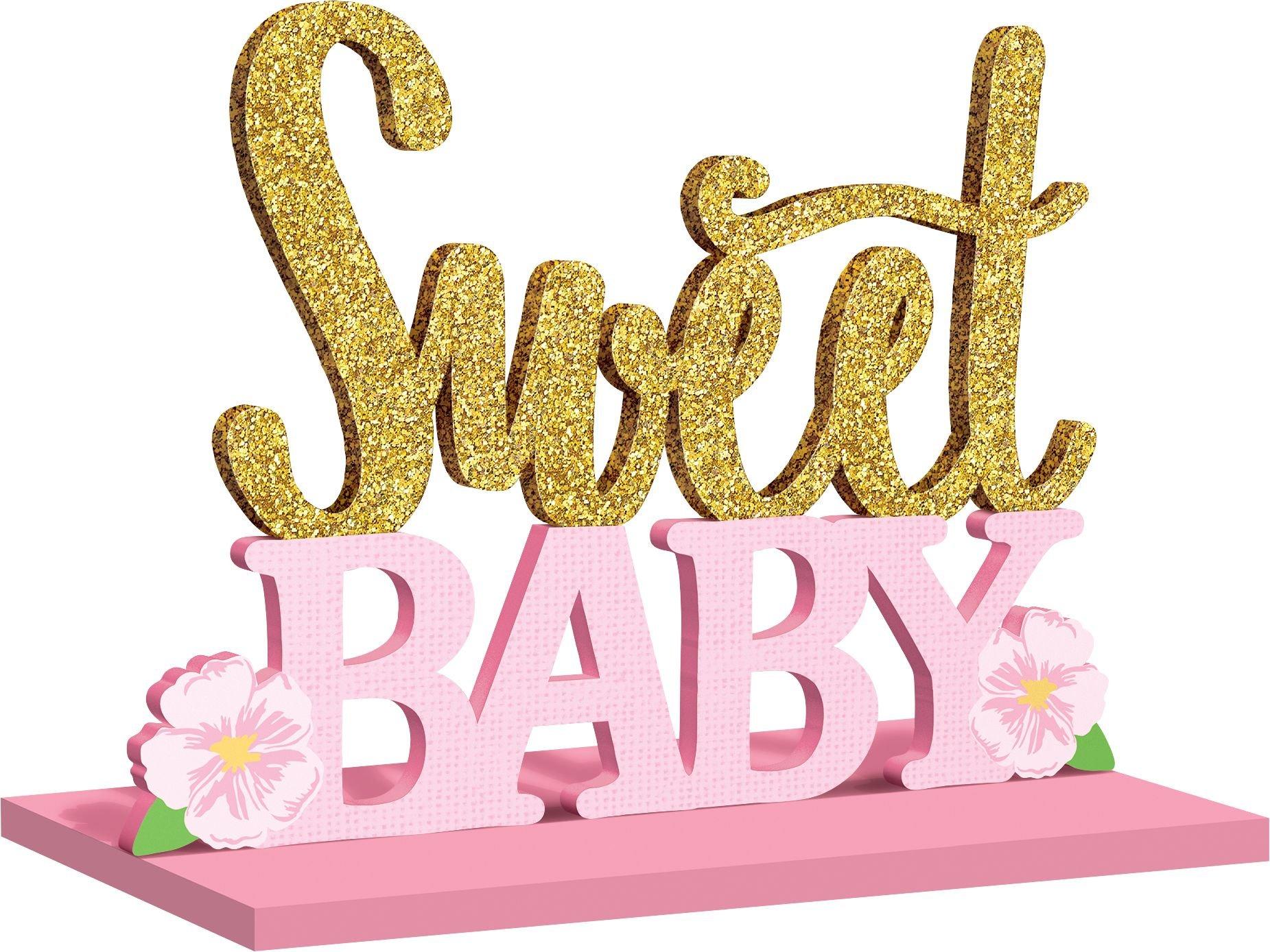 Glitter Sweet Baby Table Sign 11in x 8 1/2in | Party City
