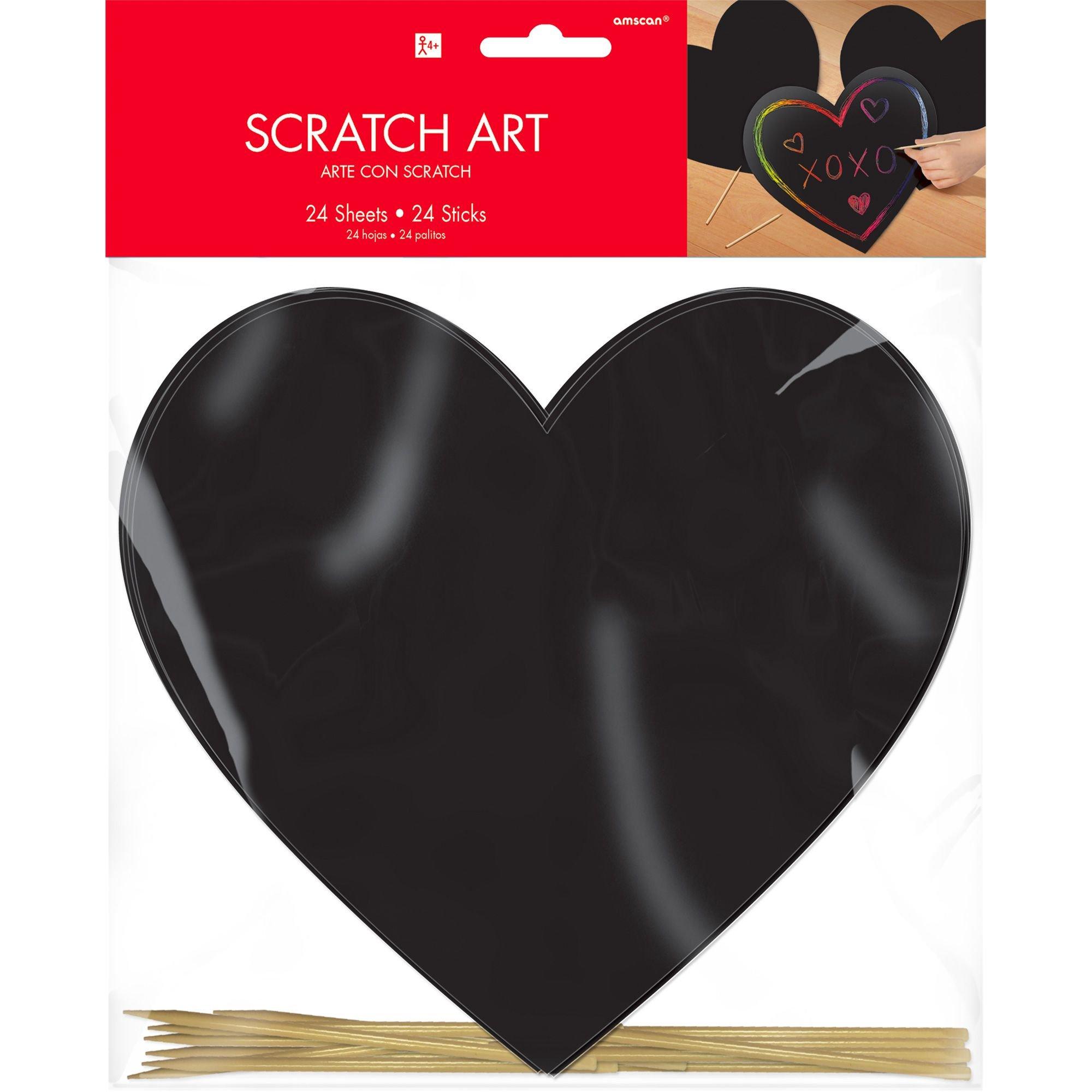 Heart Scratch Art Sheets 24ct | Party City