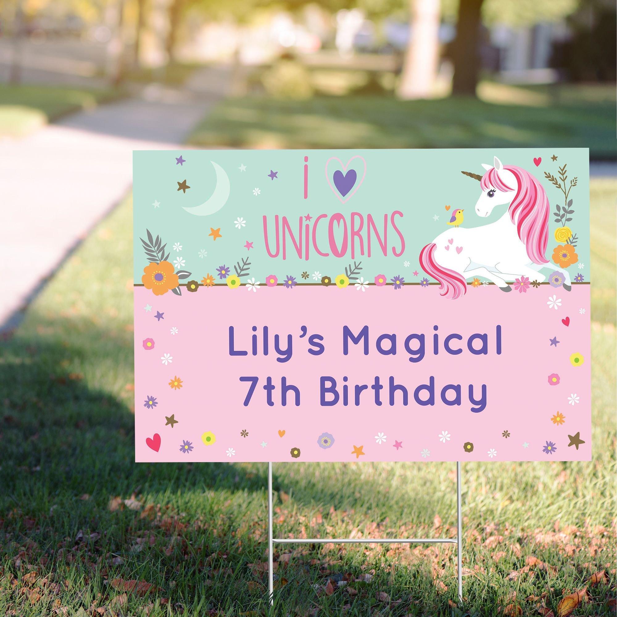 PartyCity Custom Magical Unicorn Yard Sign | Hamilton Place