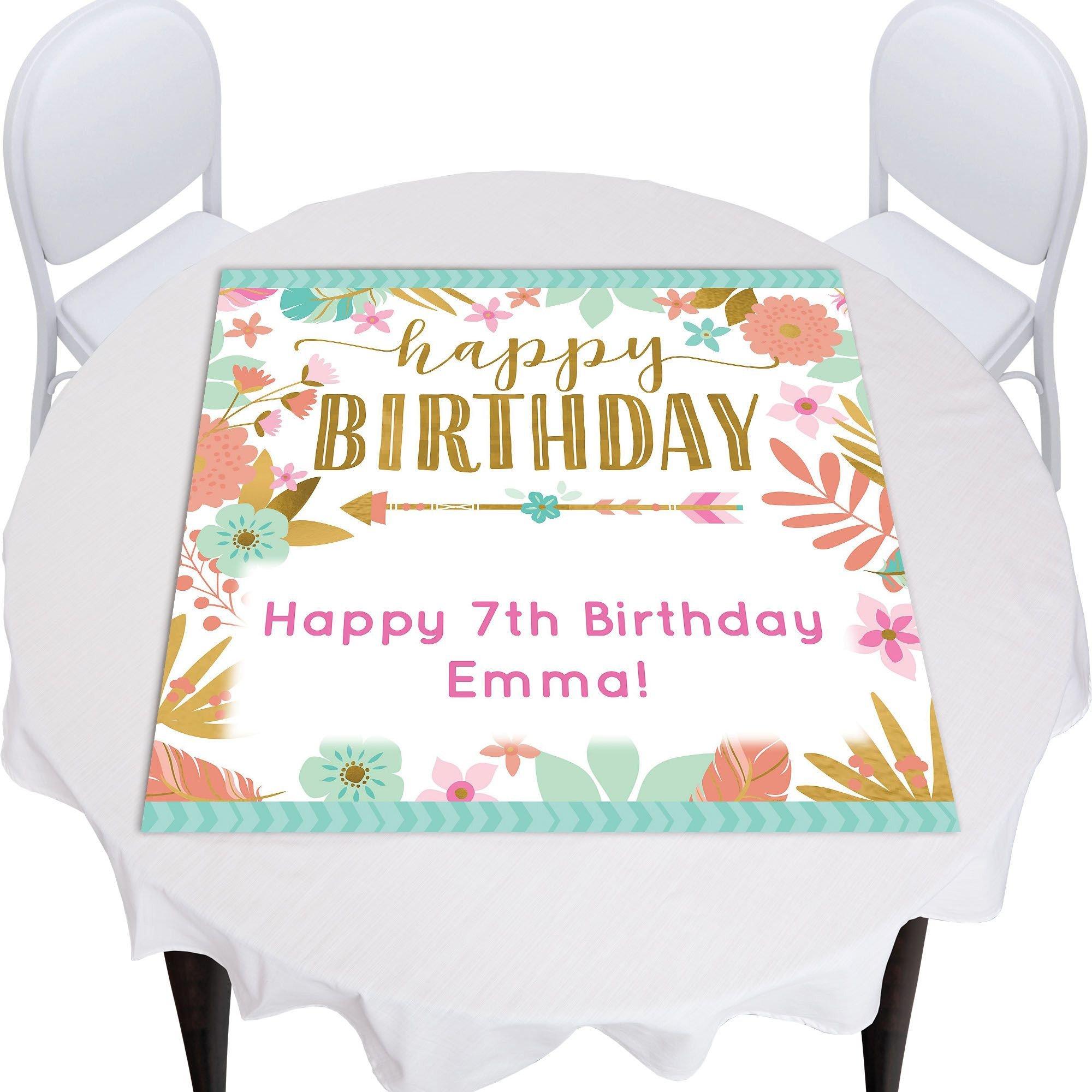 PartyCity Custom Boho Girl Square Vinyl Table Topper at Hamilton Place ...