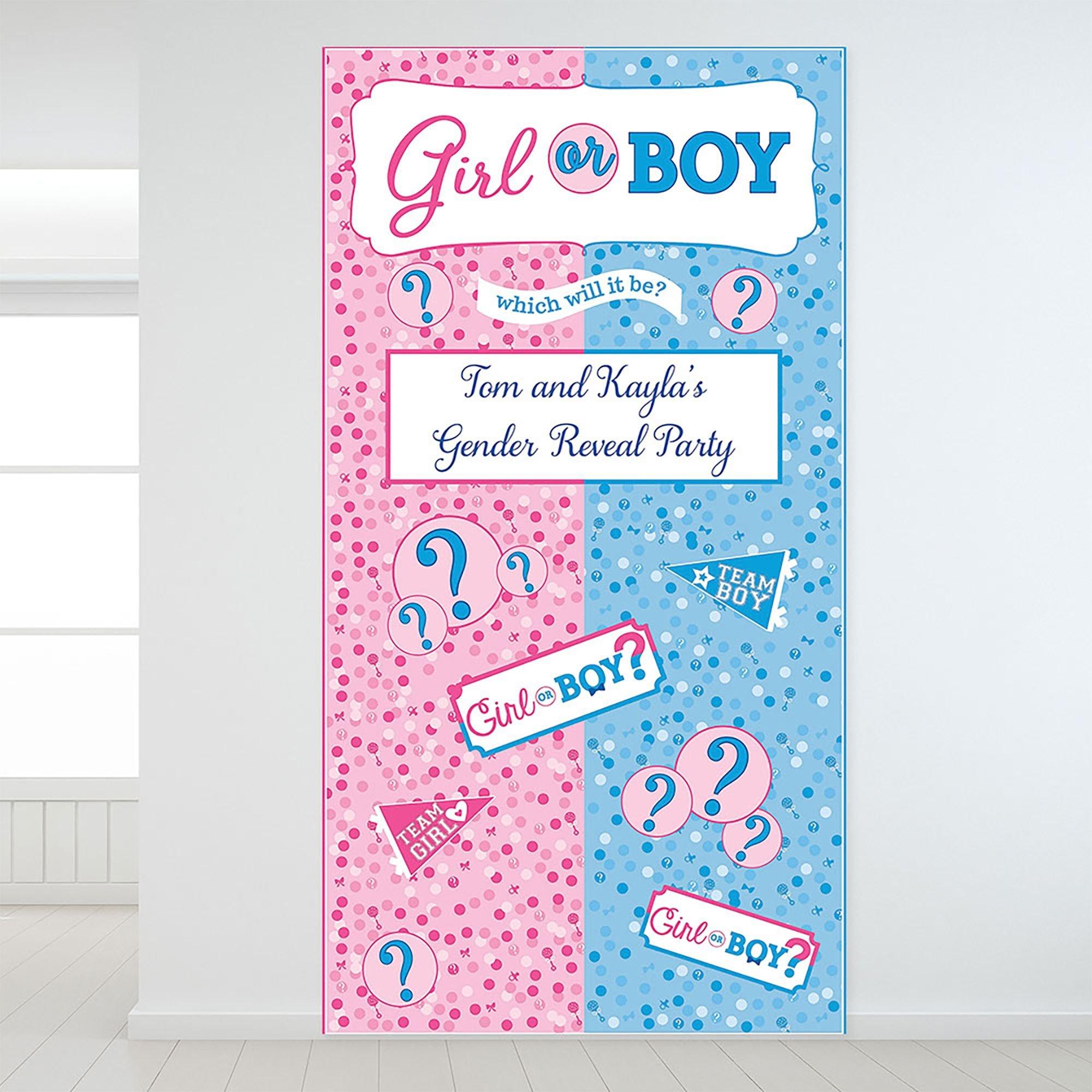 PartyCity Custom Girl or Boy Gender Reveal Backdrop | Hamilton Place