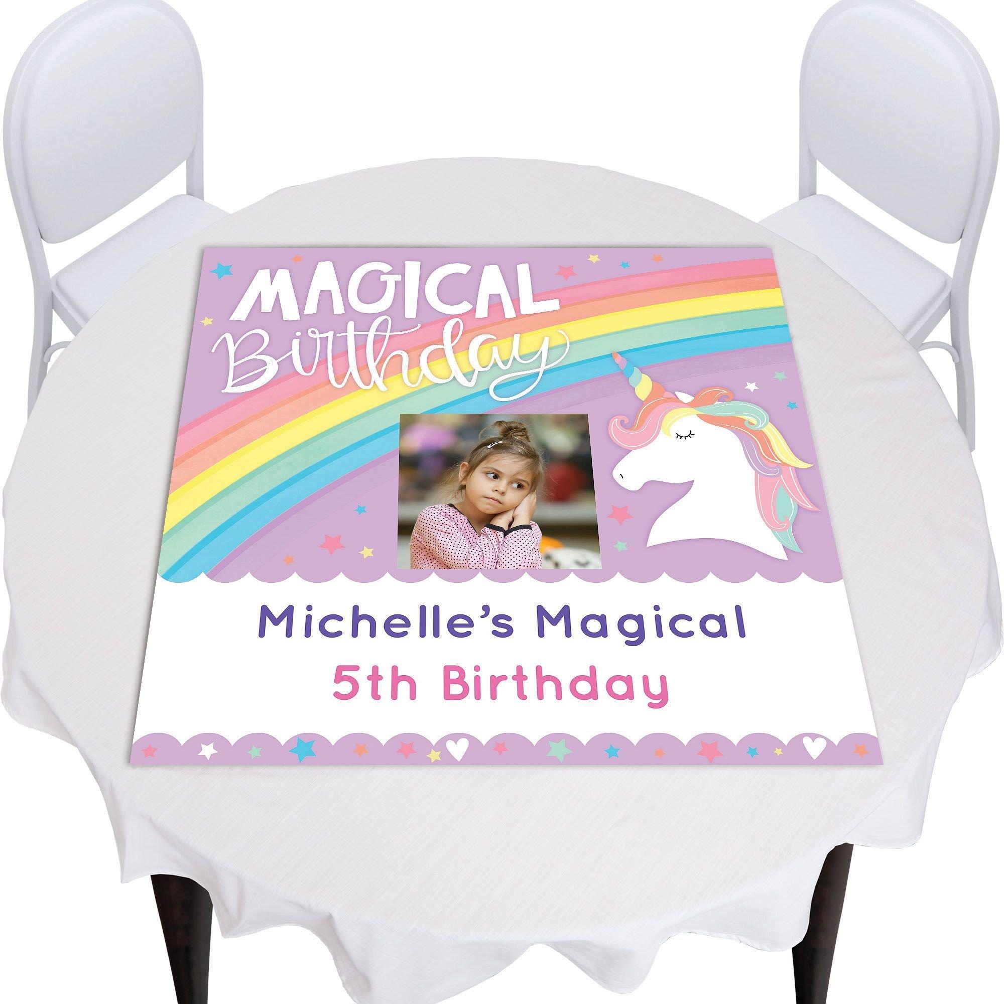 PartyCity Custom Rainbow Balloon Bash Square Table Topper | Hamilton Place