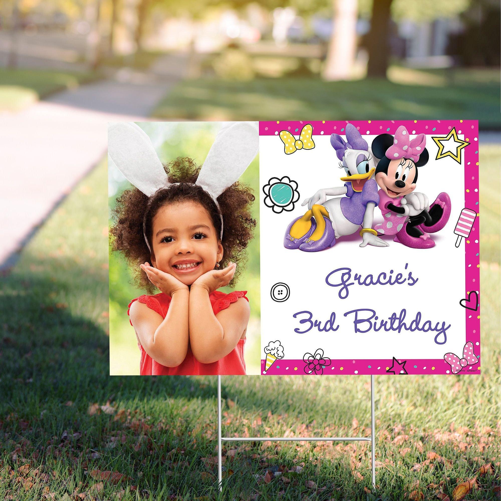 PartyCity Custom Minnie Mouse's Helpers Photo Yard Sign | Hamilton Place