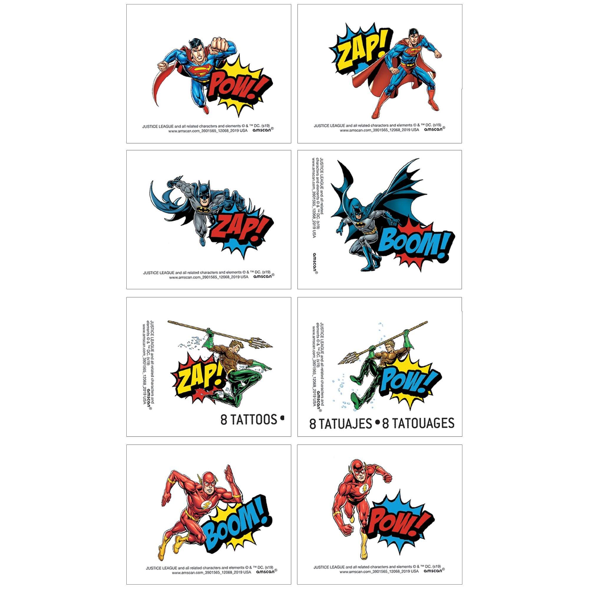 Tatouages De Justice 50 Temporary Superman Tattoos Made In USA Ages 4+