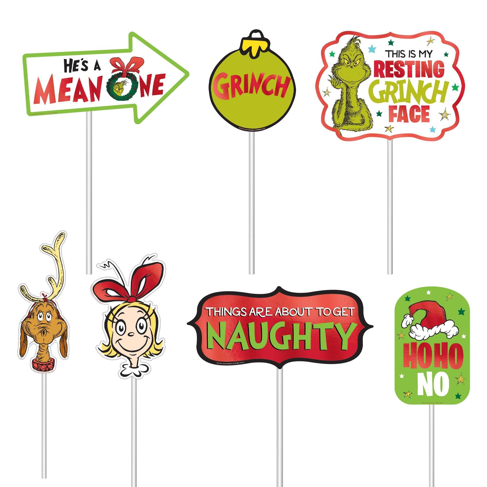Traditional Grinch Photo Booth Props 13ct | Party City