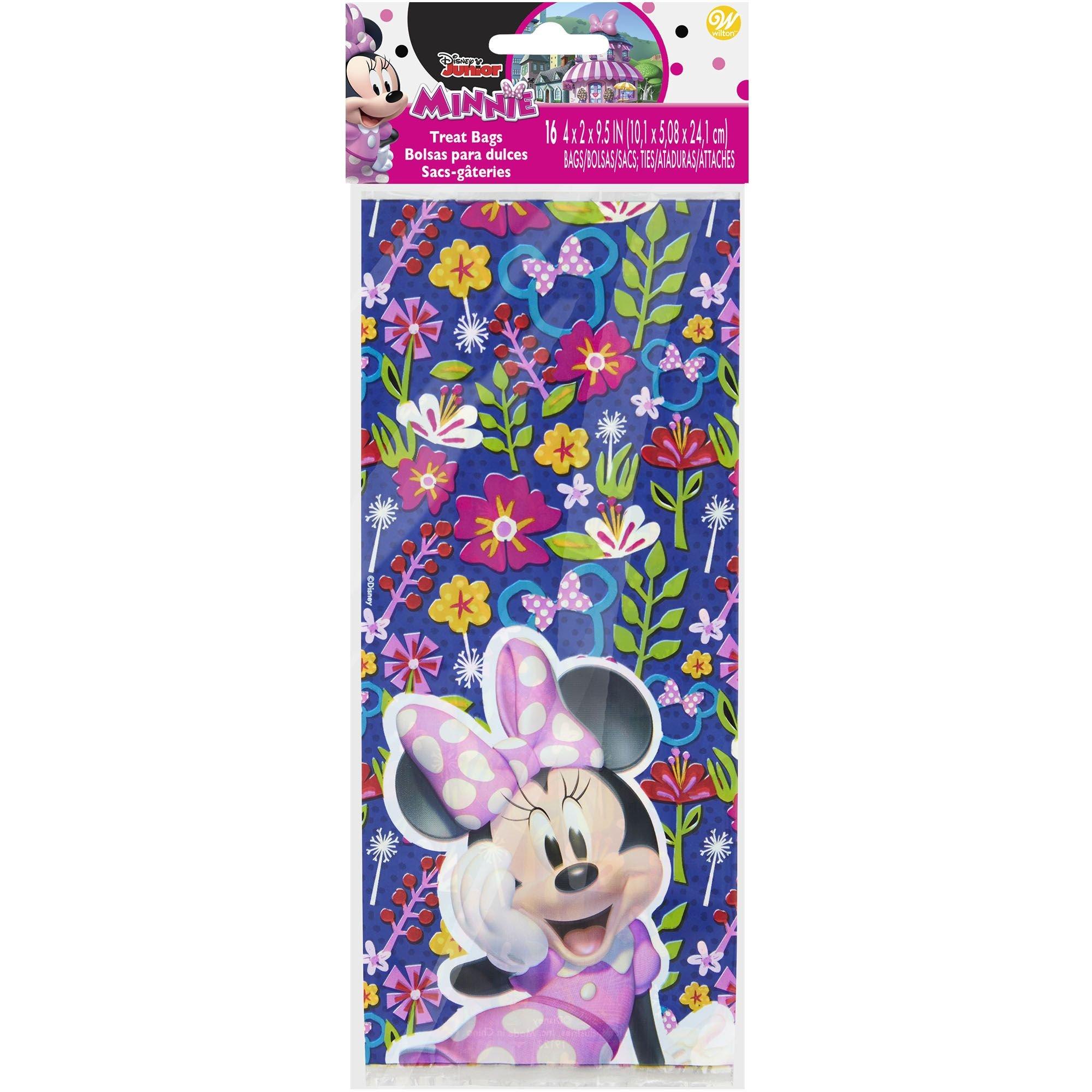 Wilton Minnie Mouse Plastic Treat Bags, 4in x 9.5in, 16ct | Party City