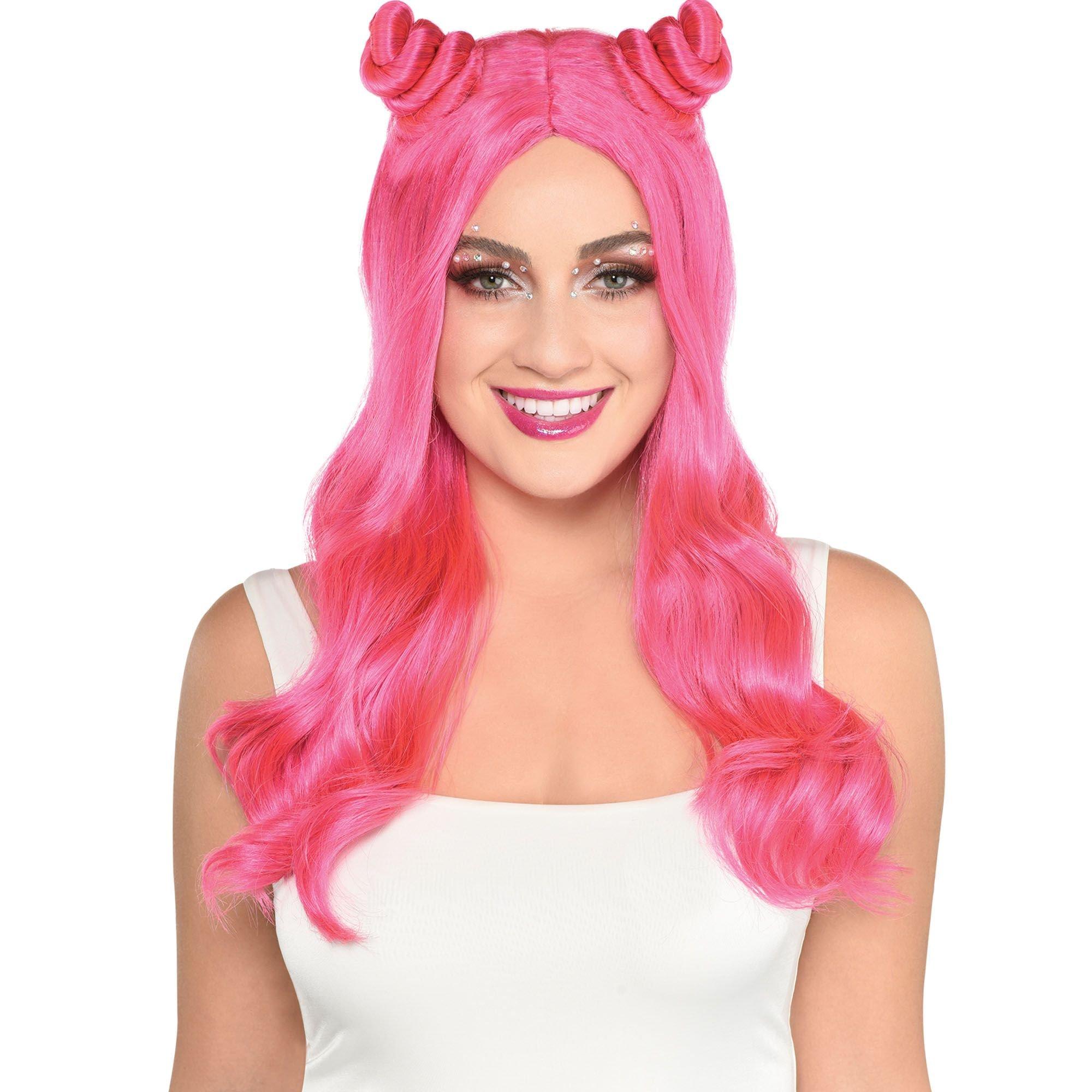 Hippy Teen Costume Pink Wig