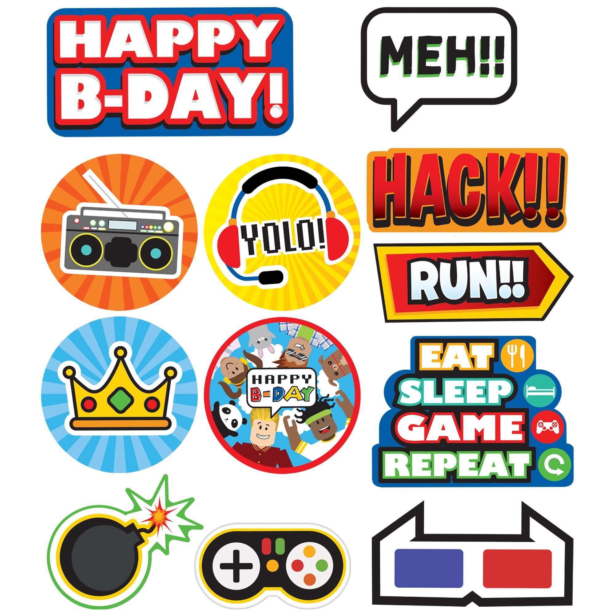 PartyCity Party Town Birthday Cardstock Cutouts, 12ct | Hamilton Place