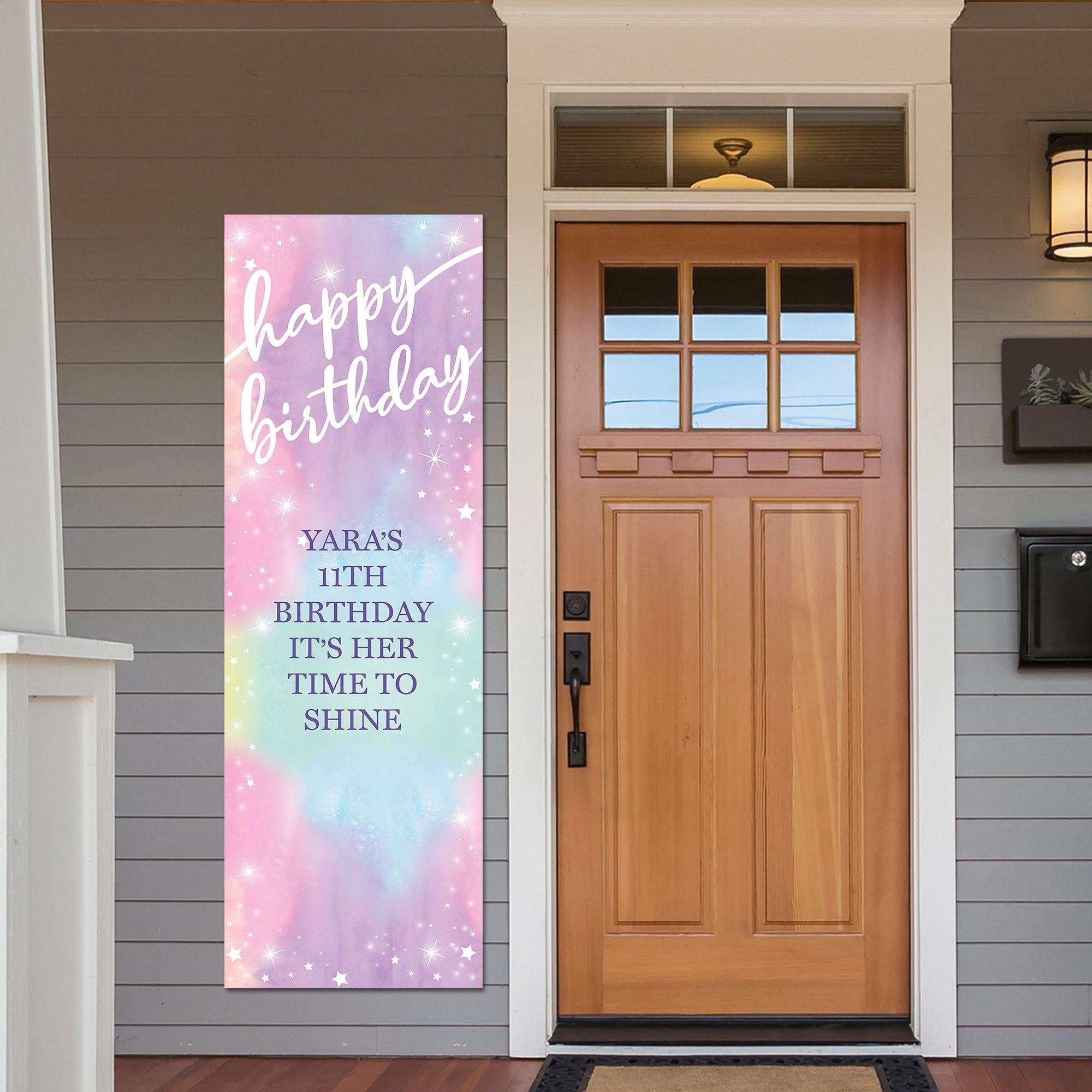 PartyCity Custom Happy Birthday Classic Vinyl Vertical Banner ...