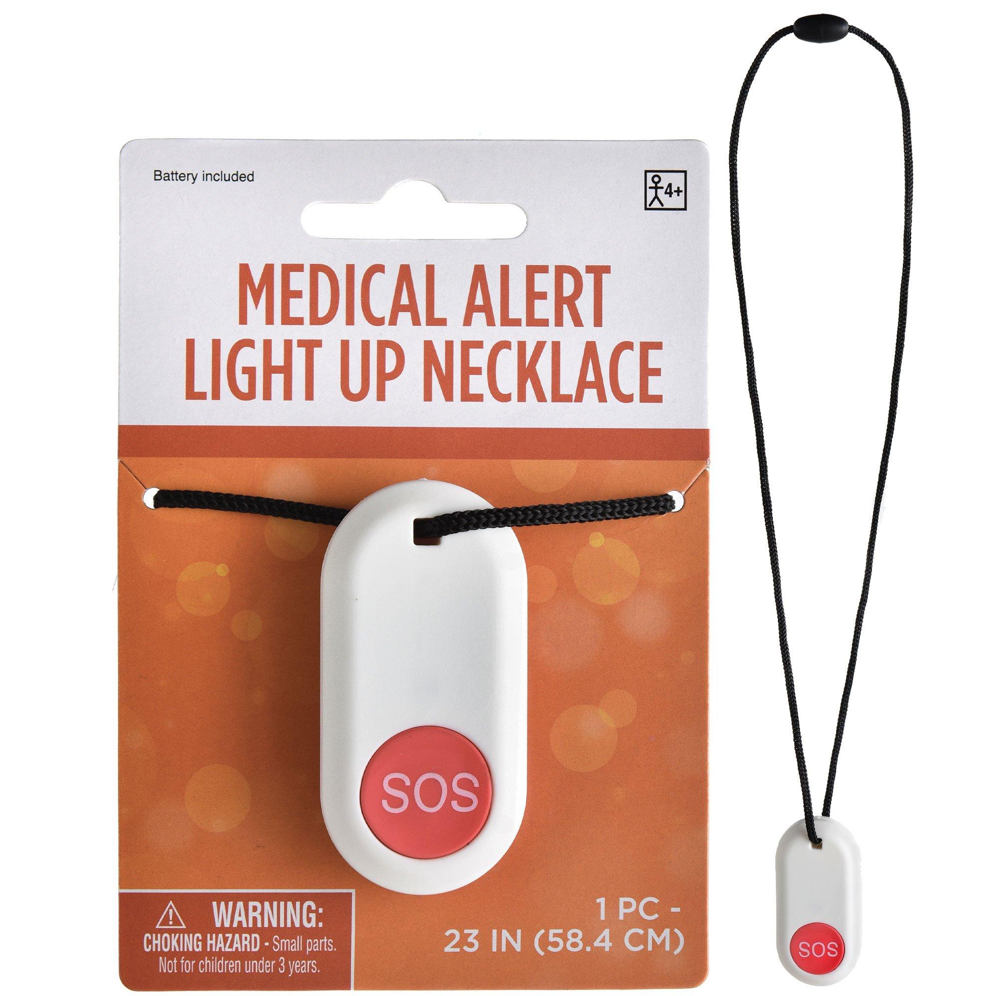 Light-Up Medical Alert Button Necklace Prop - 100th Day of School ...