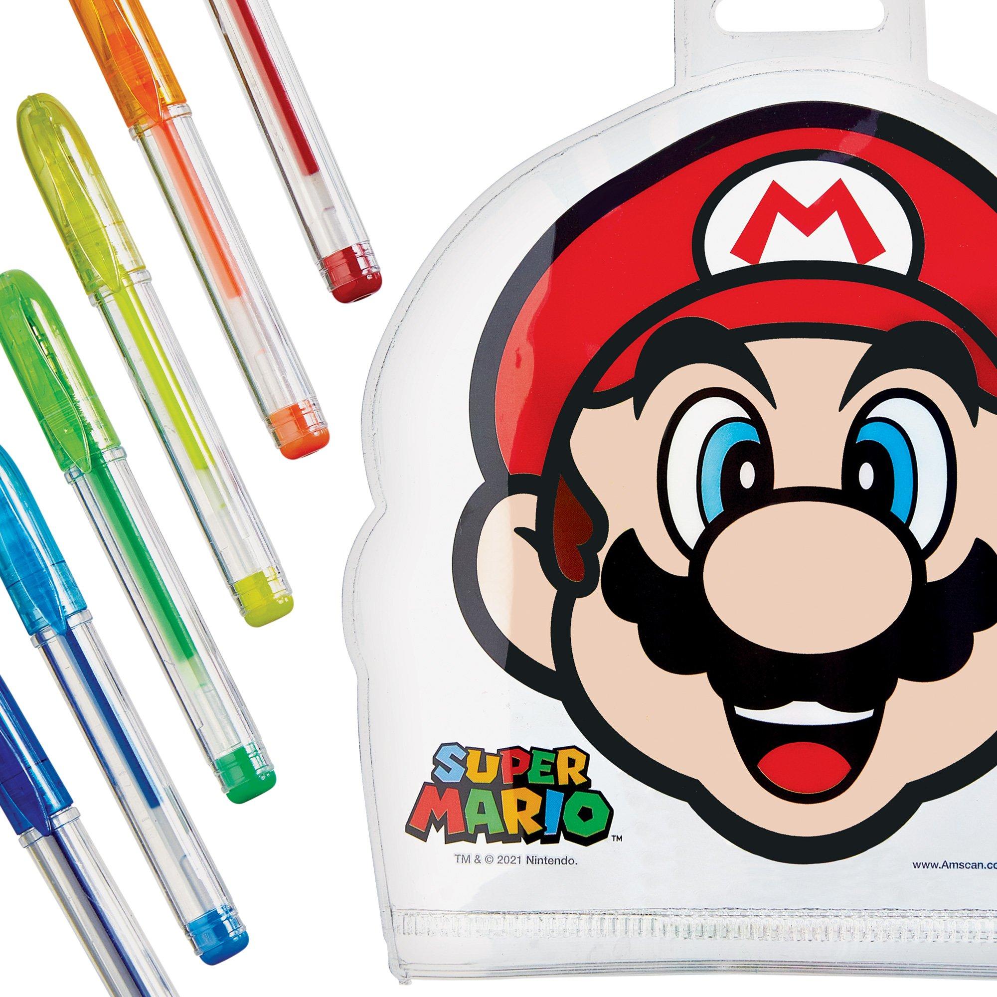 PartyCity Super Mario Gel Pens with Pouch, 6ct | Hamilton Place