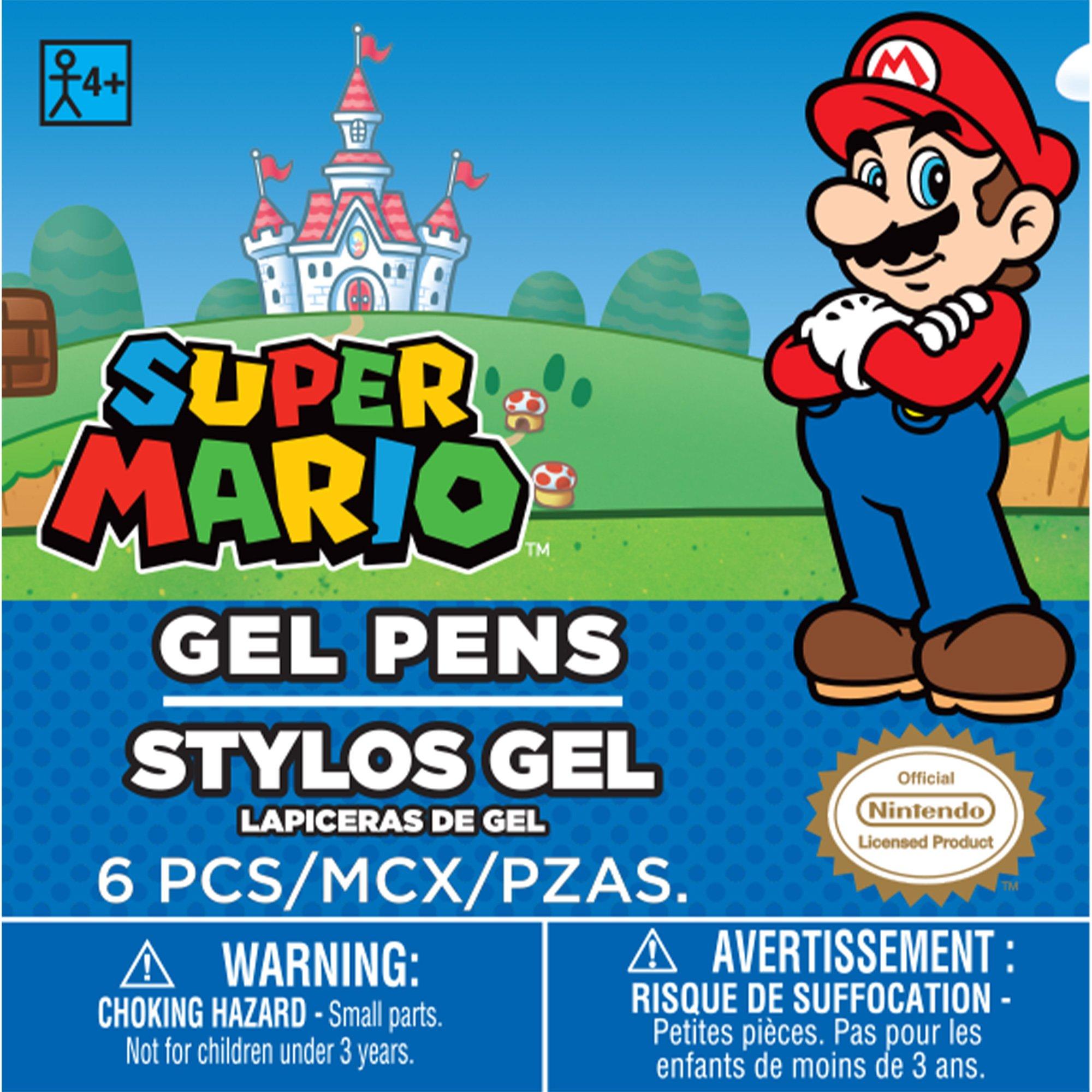 PartyCity Super Mario Gel Pens with Pouch, 6ct | Hamilton Place