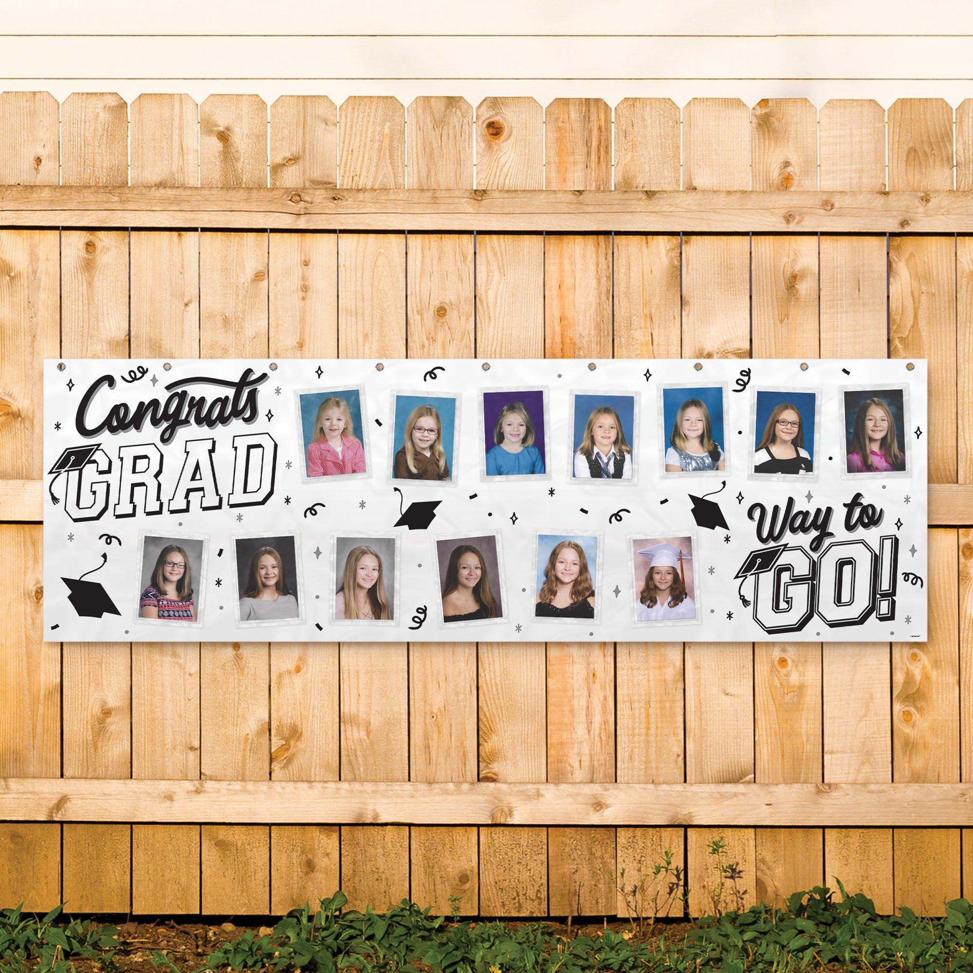 PartyCity Customizable Congrats Grad Vinyl Photo Horizontal Banner ...