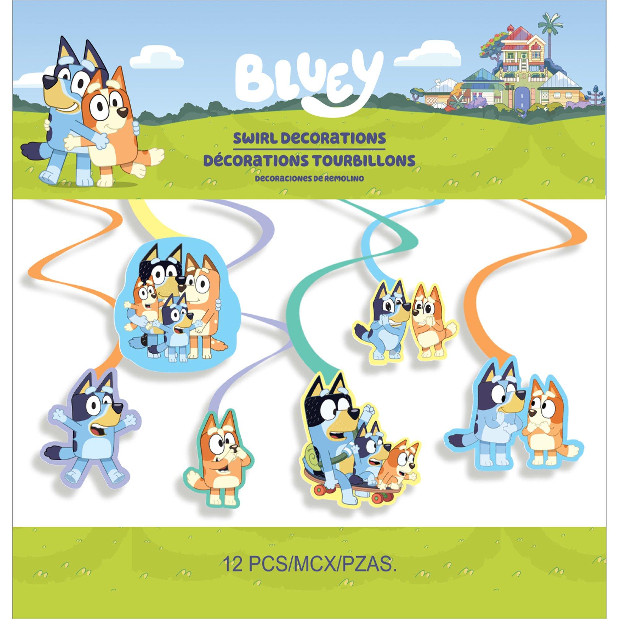 PartyCity Bluey Cardstock Swirl Decorations, 12ct | Hamilton Place