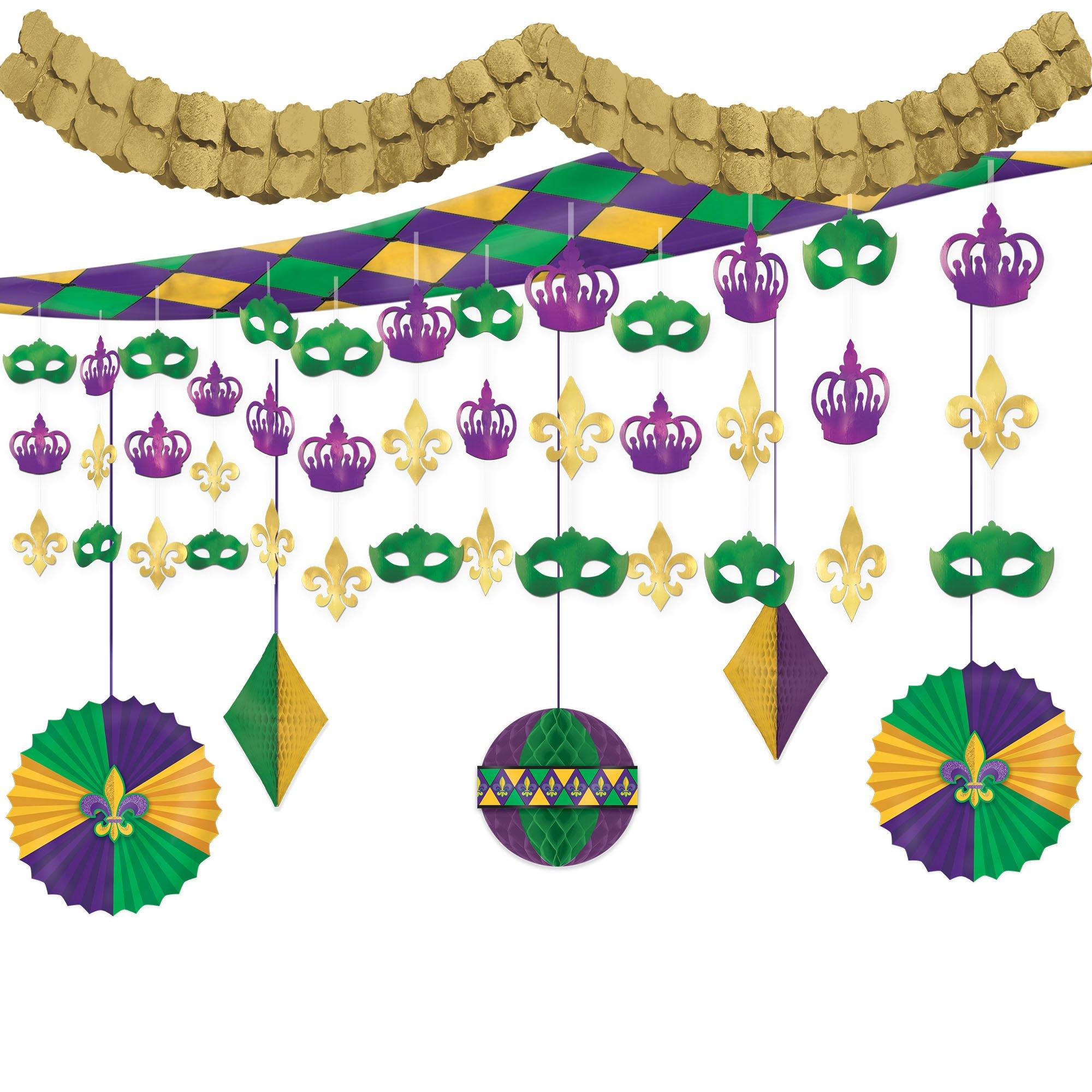 PartyCity Mini Glitter Mardi Gras Float Centerpiece Kit 18pc | Hamilton ...