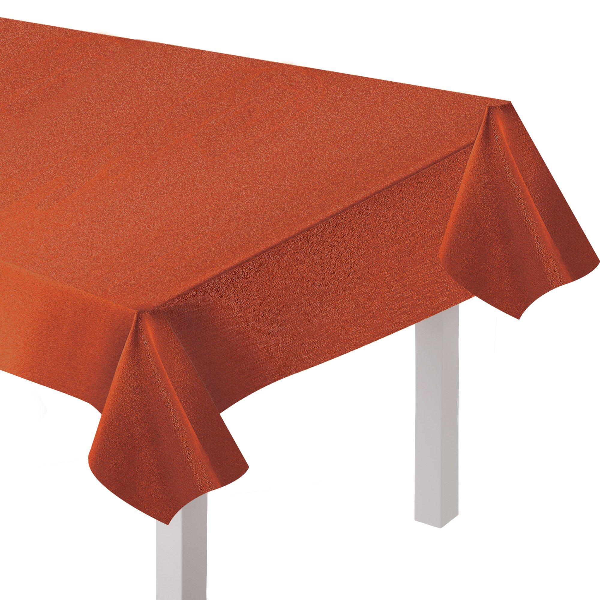 Metallic Rust-Colored Fabric Tablecloth, 60in x 104in | Party City