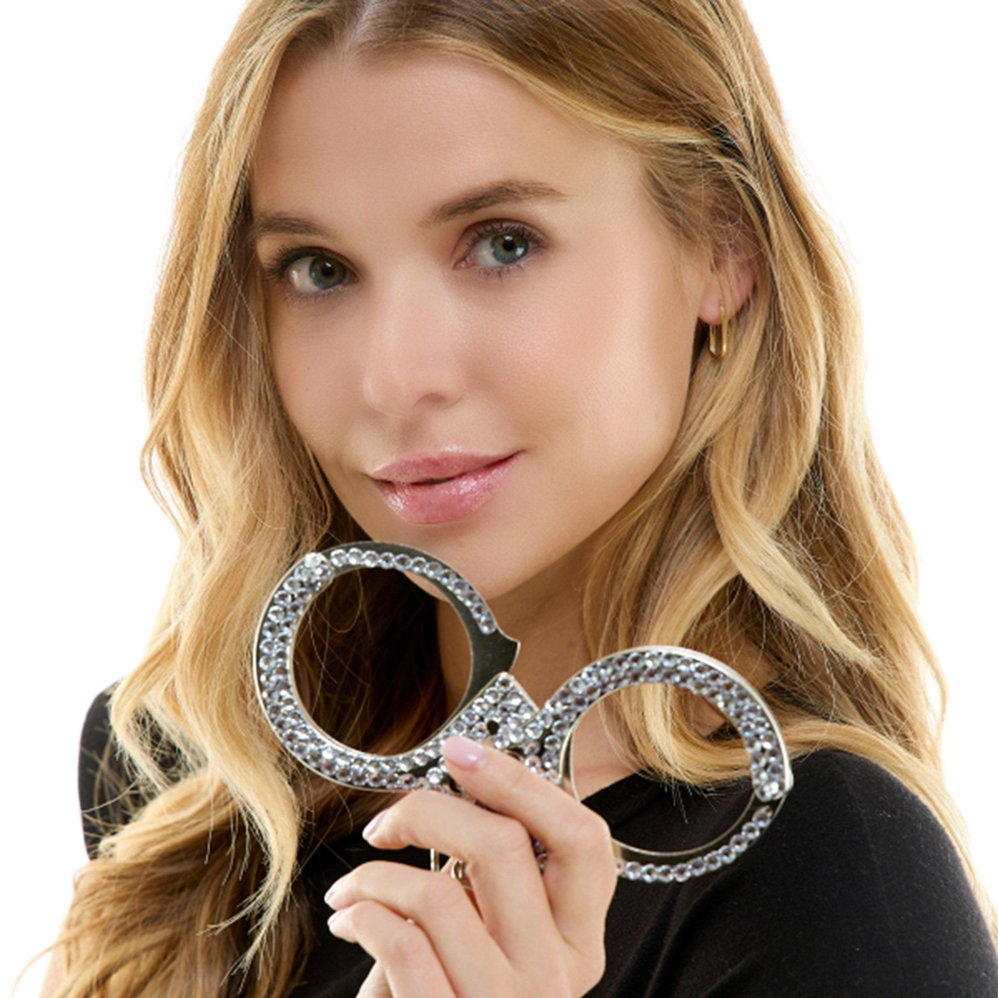 PartyCity Silver Rhinestone Handcuffs | Hamilton Place