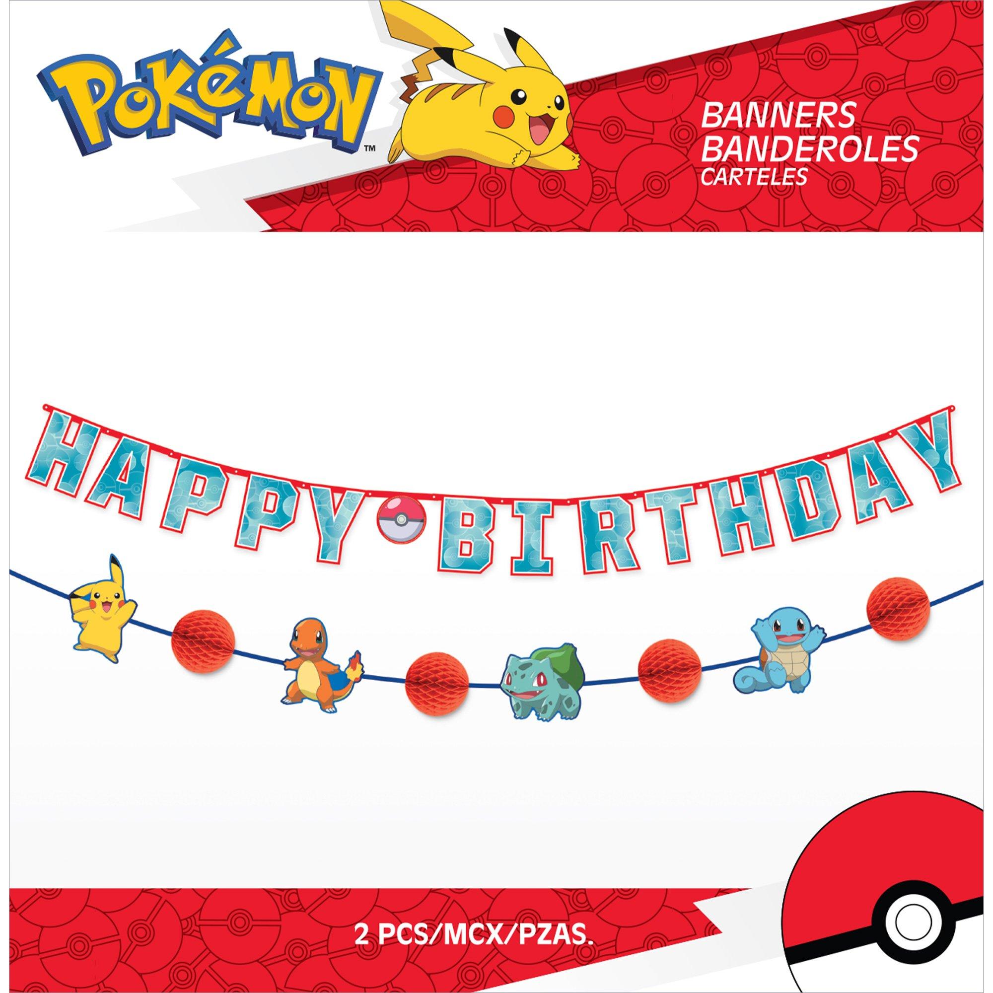 PartyCity Pokémon Birthday Cardstock Letter Banners, 2ct | Hamilton Place