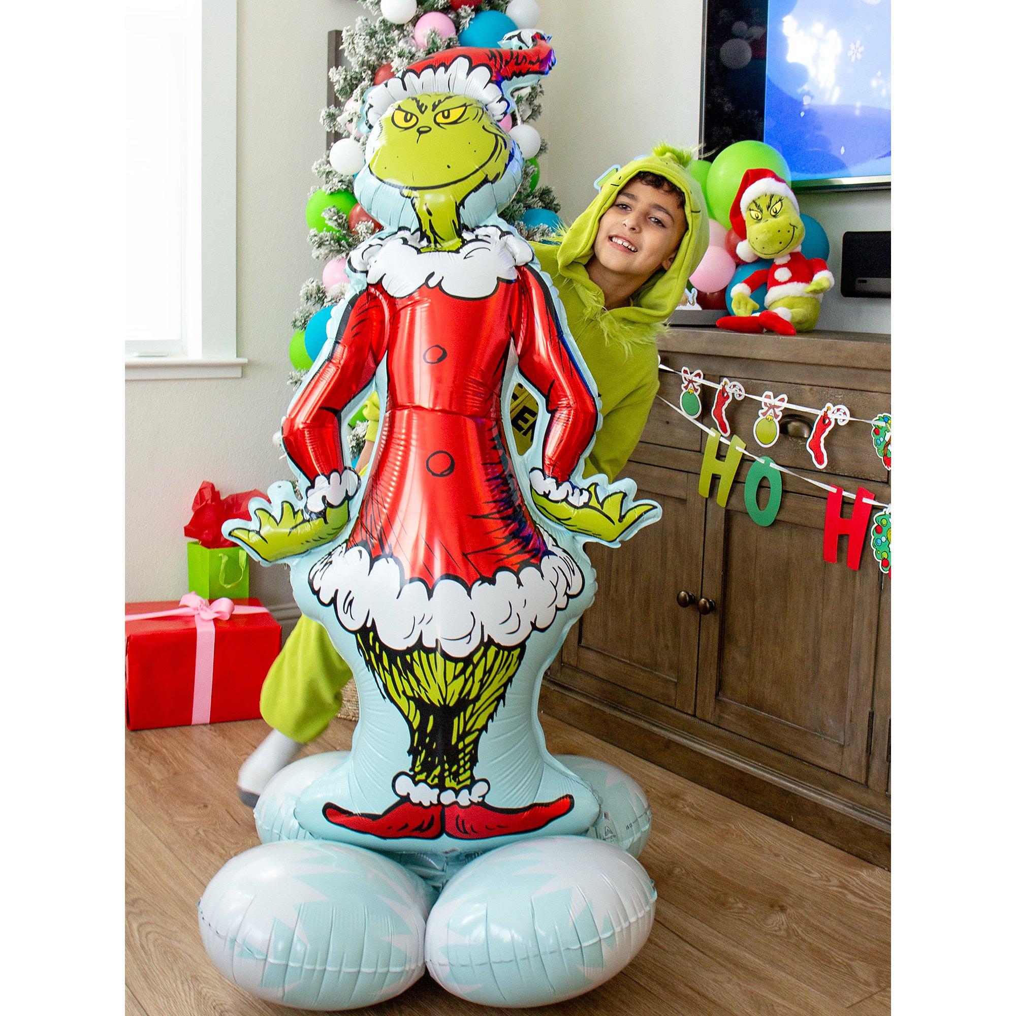 PartyCity AirLoonz Christmas Grinch Foil Balloon, 59in - Dr. Seuss How ...