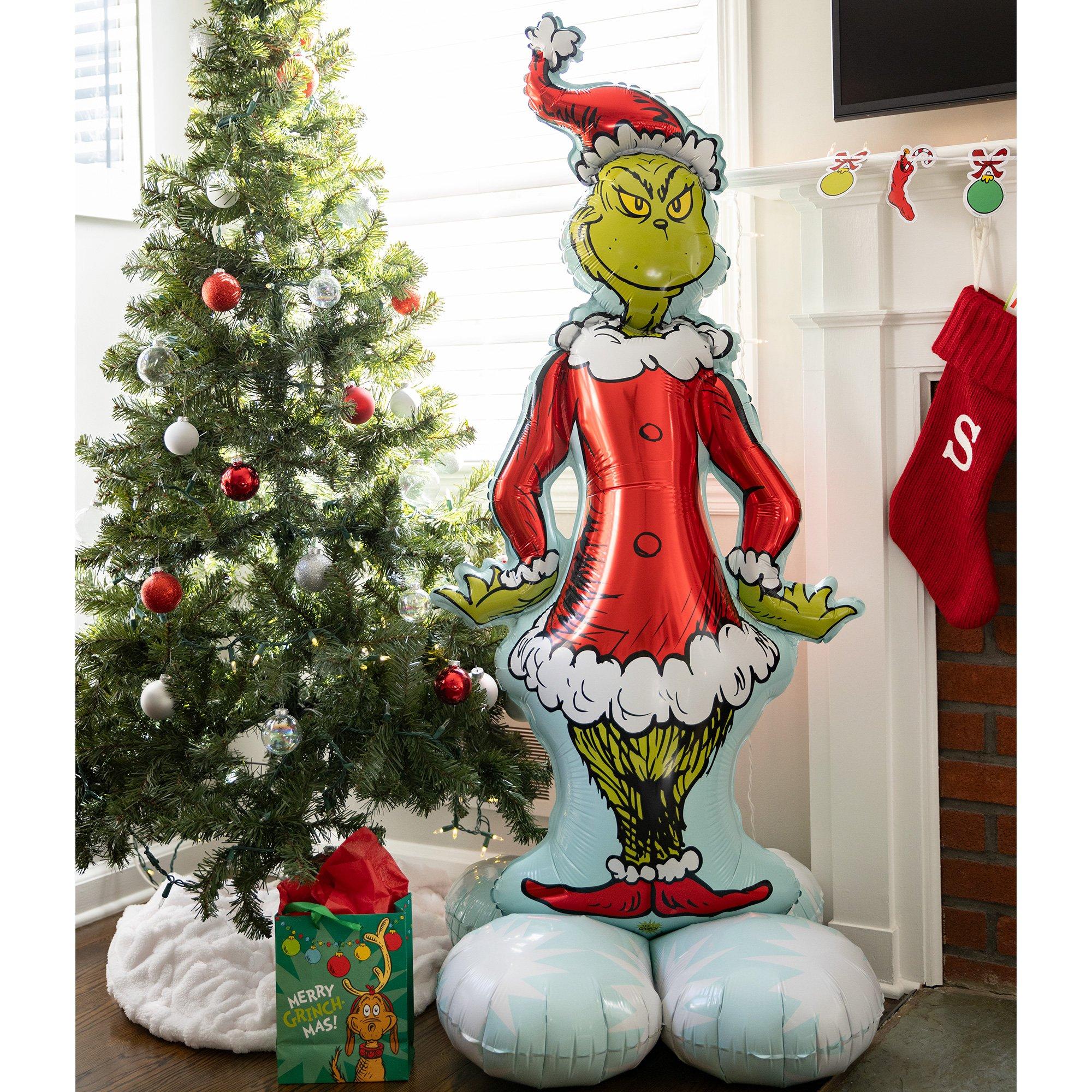 PartyCity AirLoonz Christmas Grinch Foil Balloon, 59in - Dr. Seuss How ...