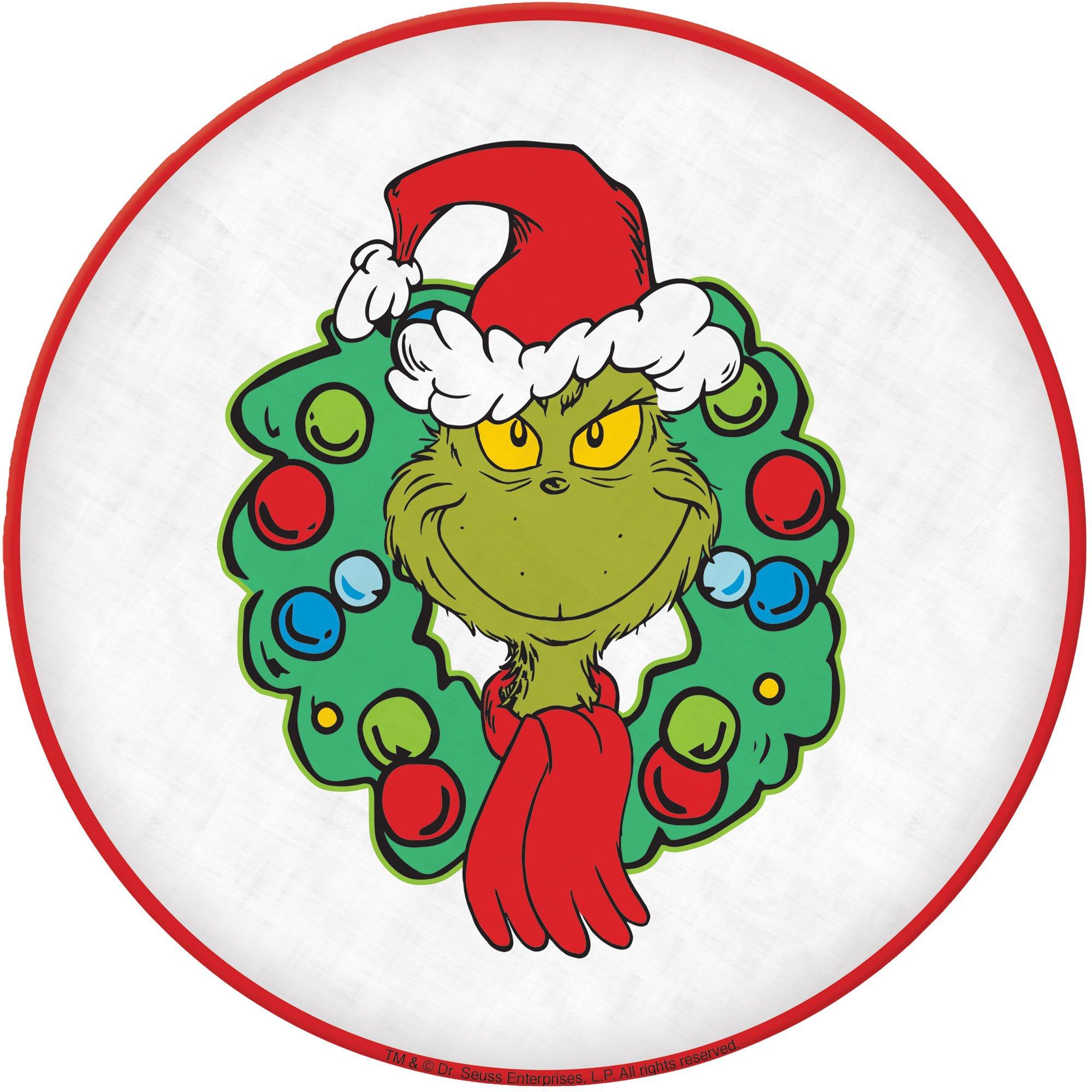 Traditional Grinch Christmas Round Melamine Platter, 13.5in | Party City