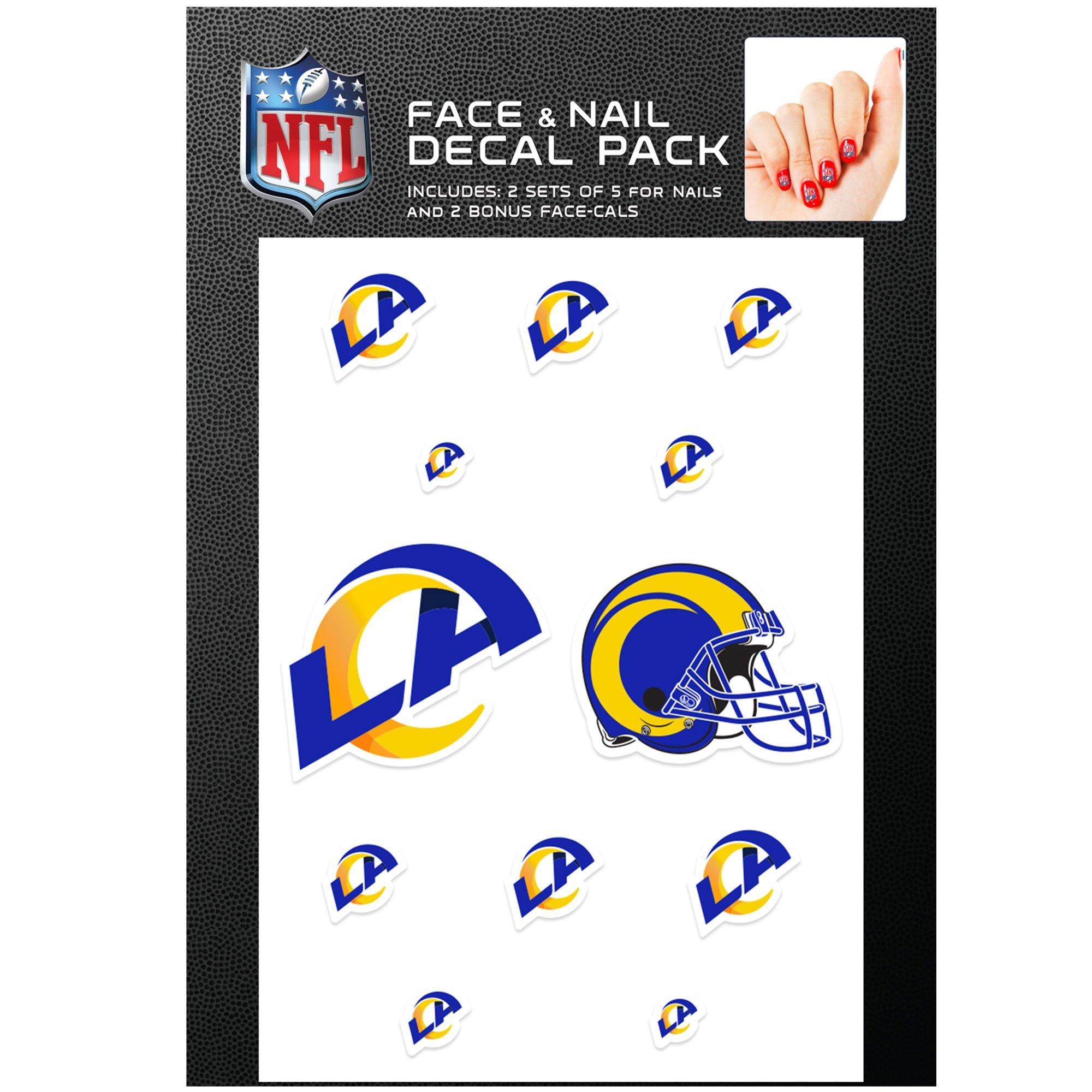 Los Angeles Rams Face & Nail Decals, 12pc | Party City