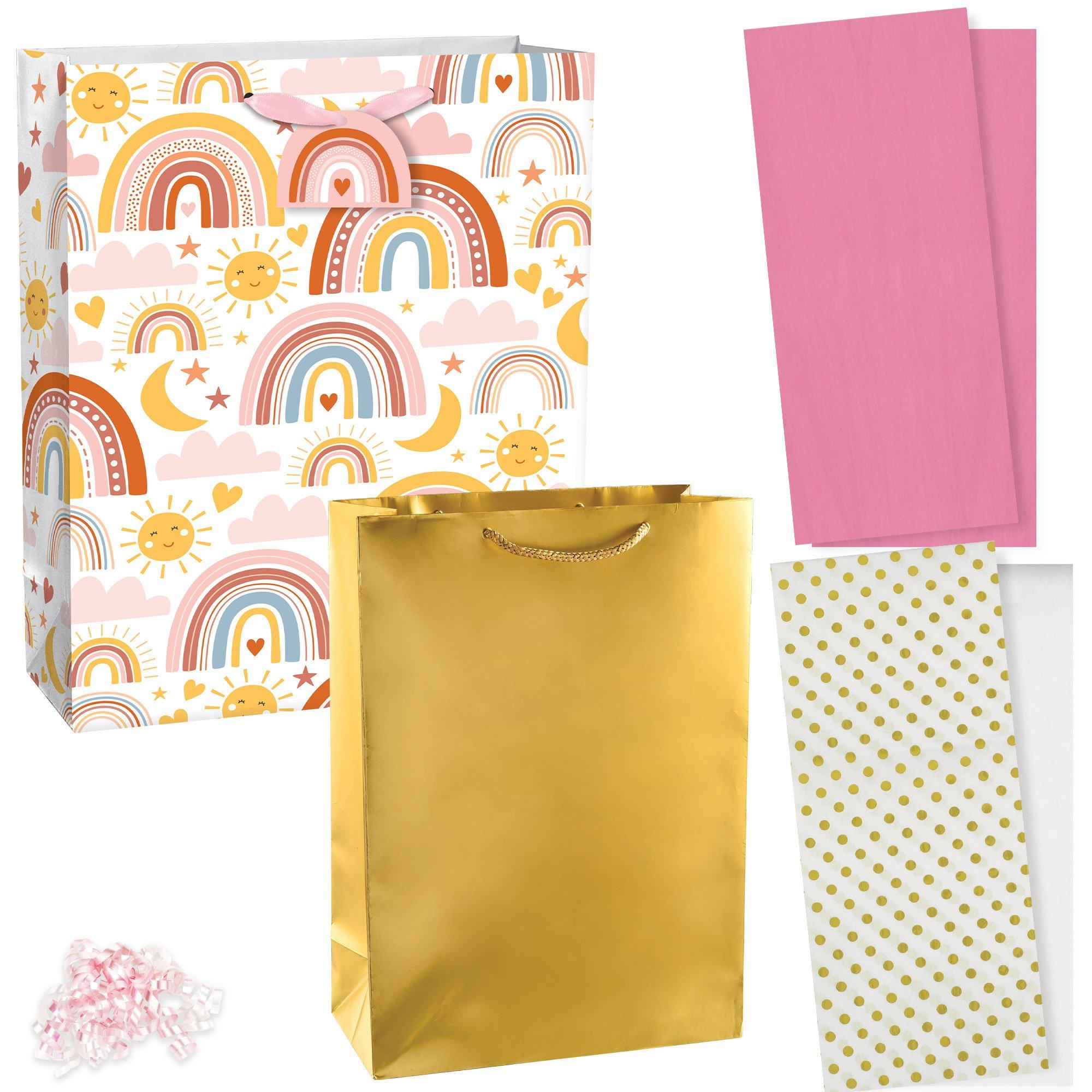 Neutral Rainbow Gift Bag Kit, 5pc | Party City