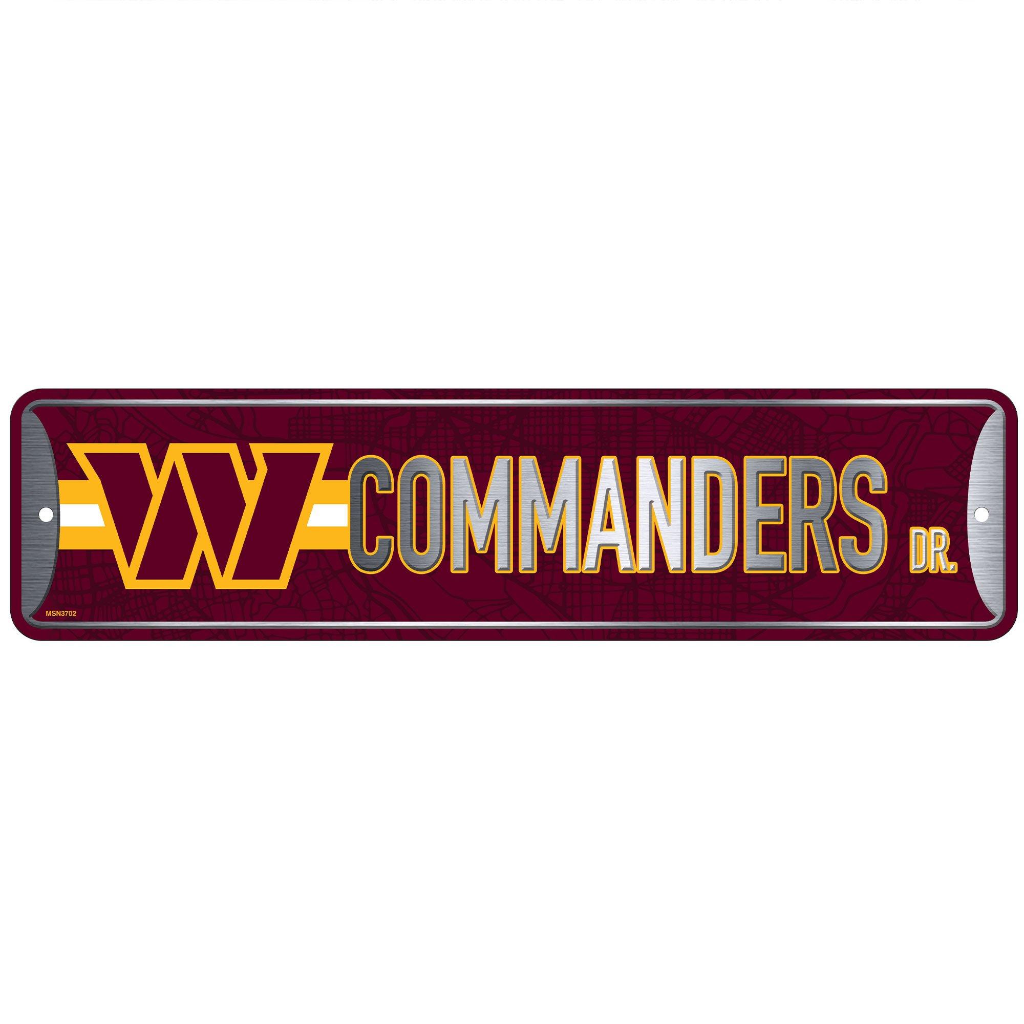 Washington Commanders Metal Street Sign, 16in x 4in | Party City