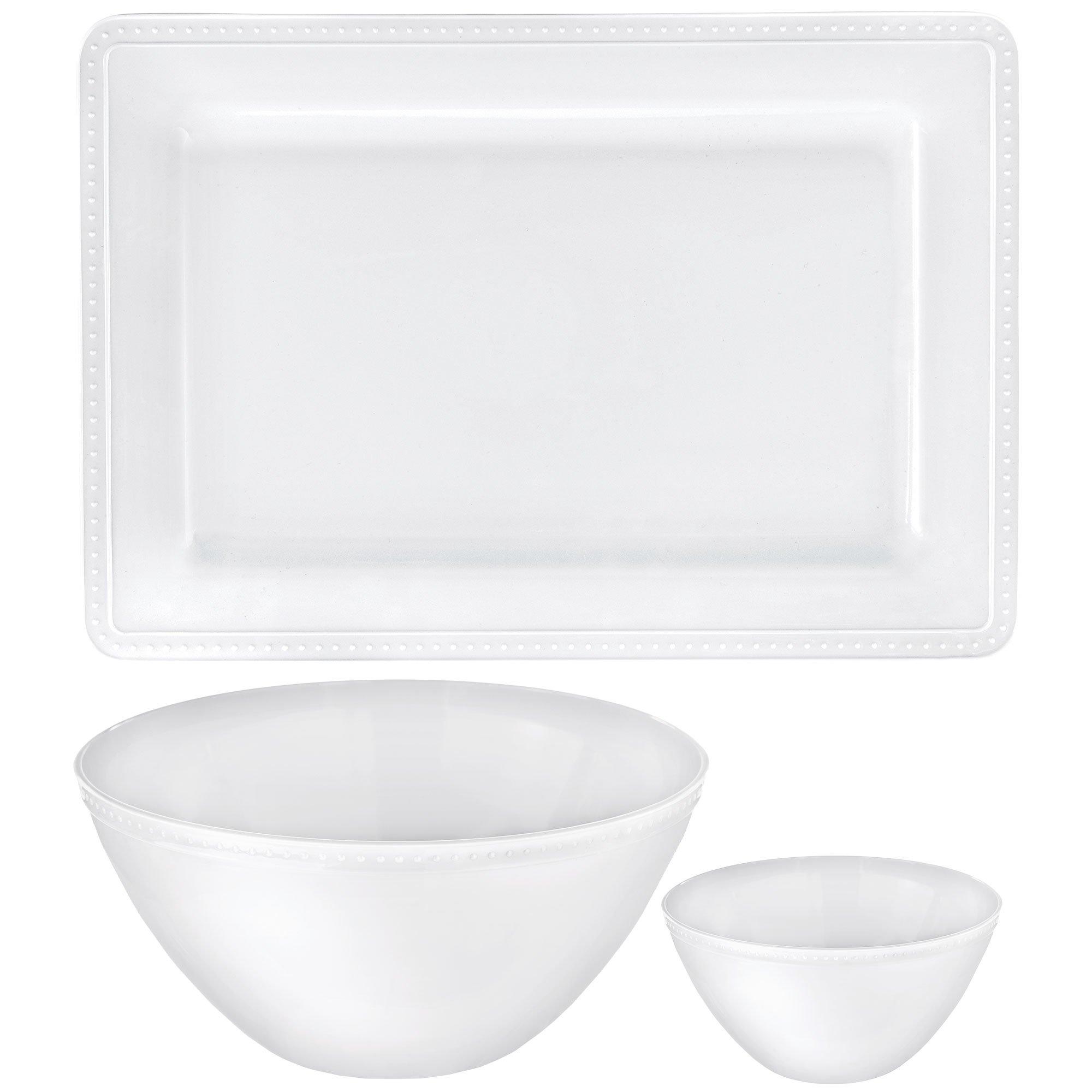 PartyCity White Melamine Serveware Kit, 3pc at Hamilton Place in ...