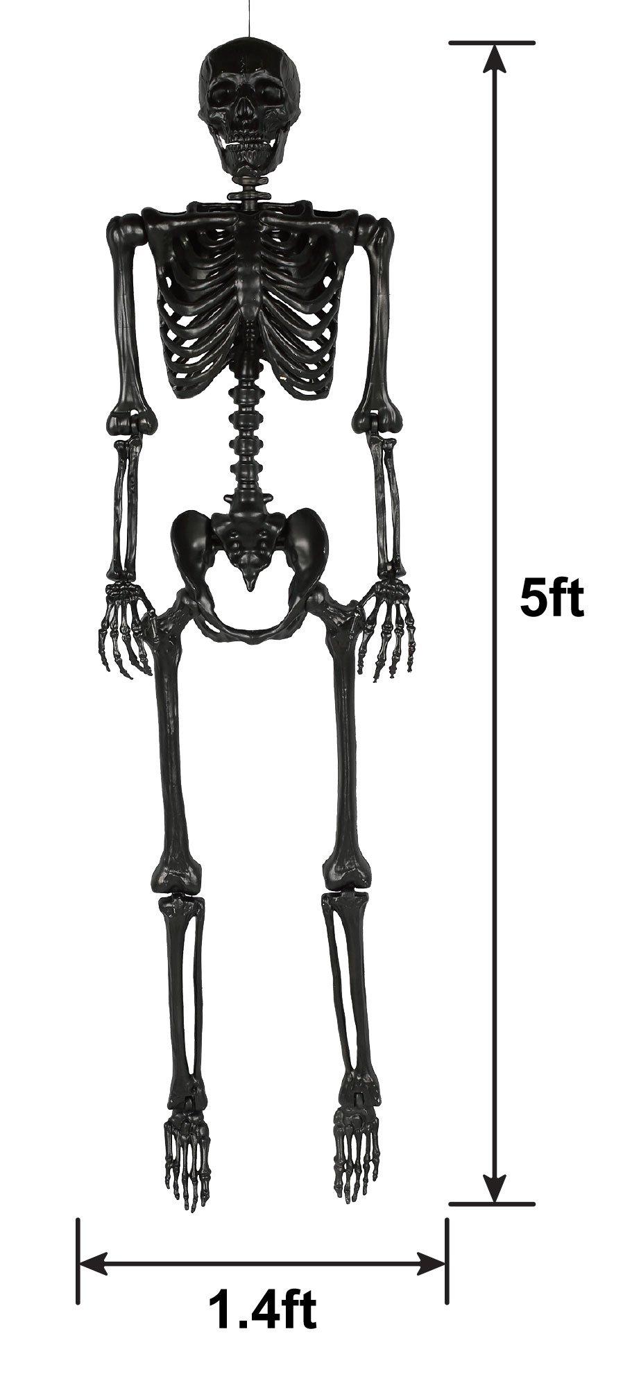 Life-Size Poseable Skeleton, Black, 5ft - Halloween Decoration | Party City