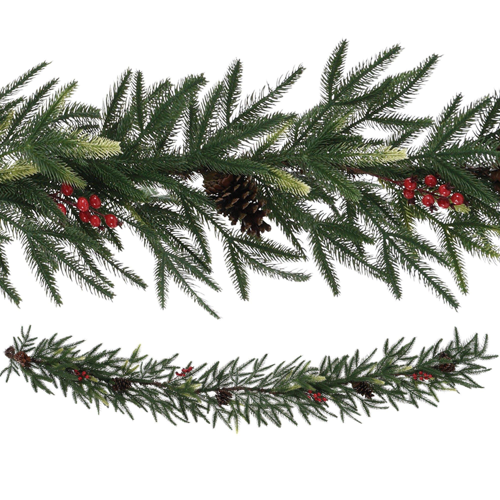 PartyCity Faux Pine, Berry & Pine Cone Garland, 6ft at Hamilton Place ...