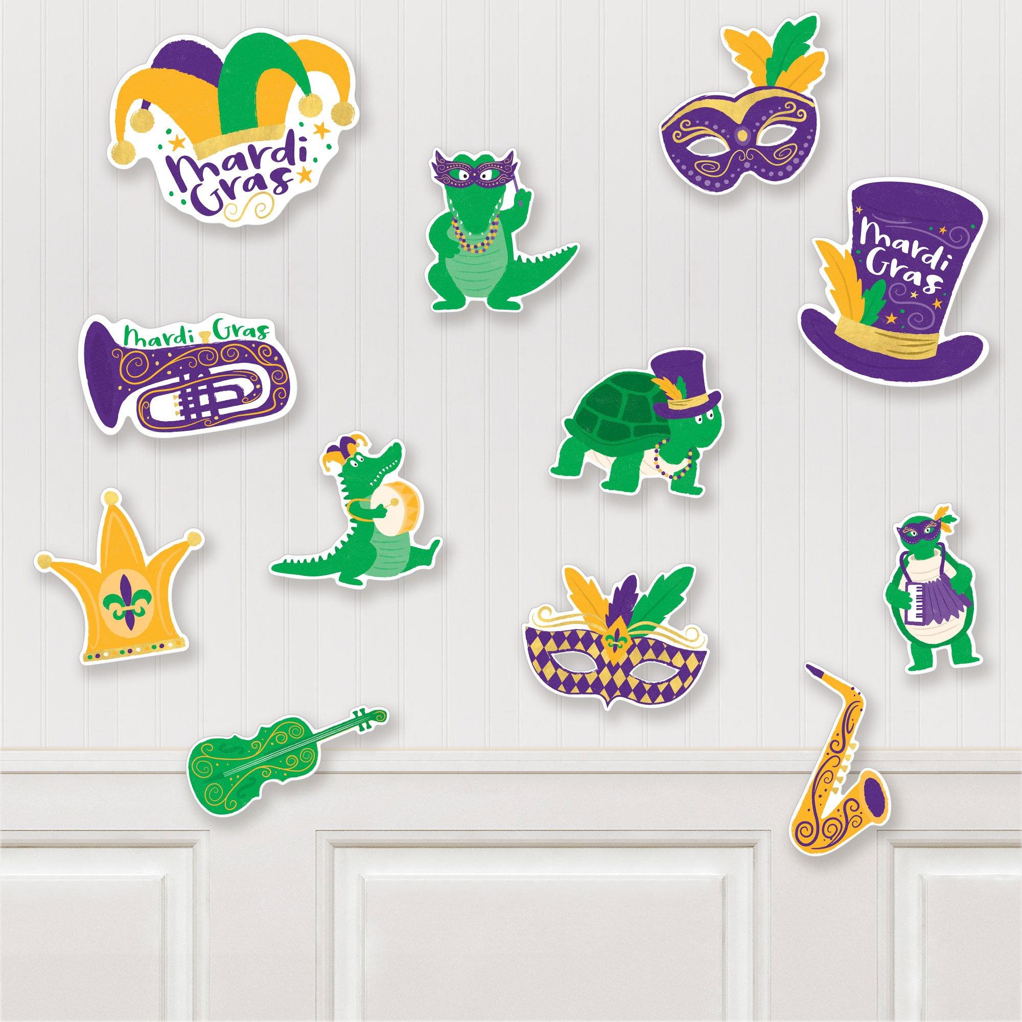 PartyCity Mardi Gras Swamp Character Cardstock Cutouts, 12pc | Hamilton ...