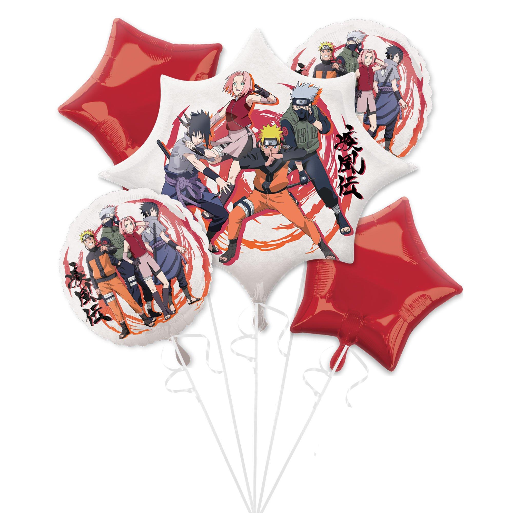 PartyCity Naruto Shippuden Team 7 Foil Balloon Bouquet, 5pc | Hamilton ...