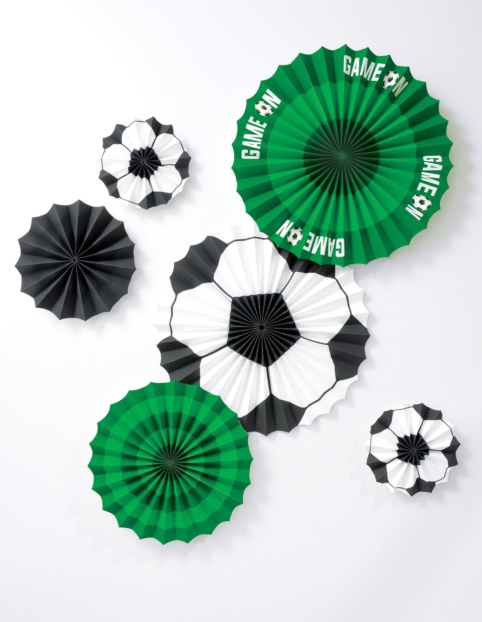 Corner Kick Soccer Paper Fan Decorations, 6ct | Party City