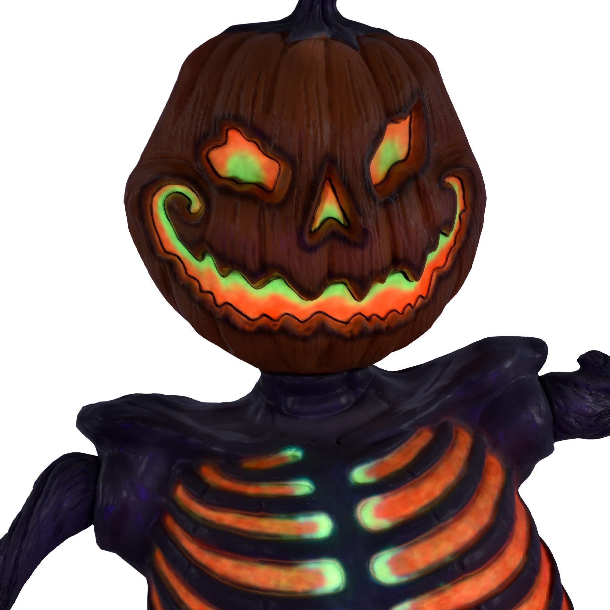PartyCity Embers the Pumpkin Skeleton Black Light Reactive Ground ...