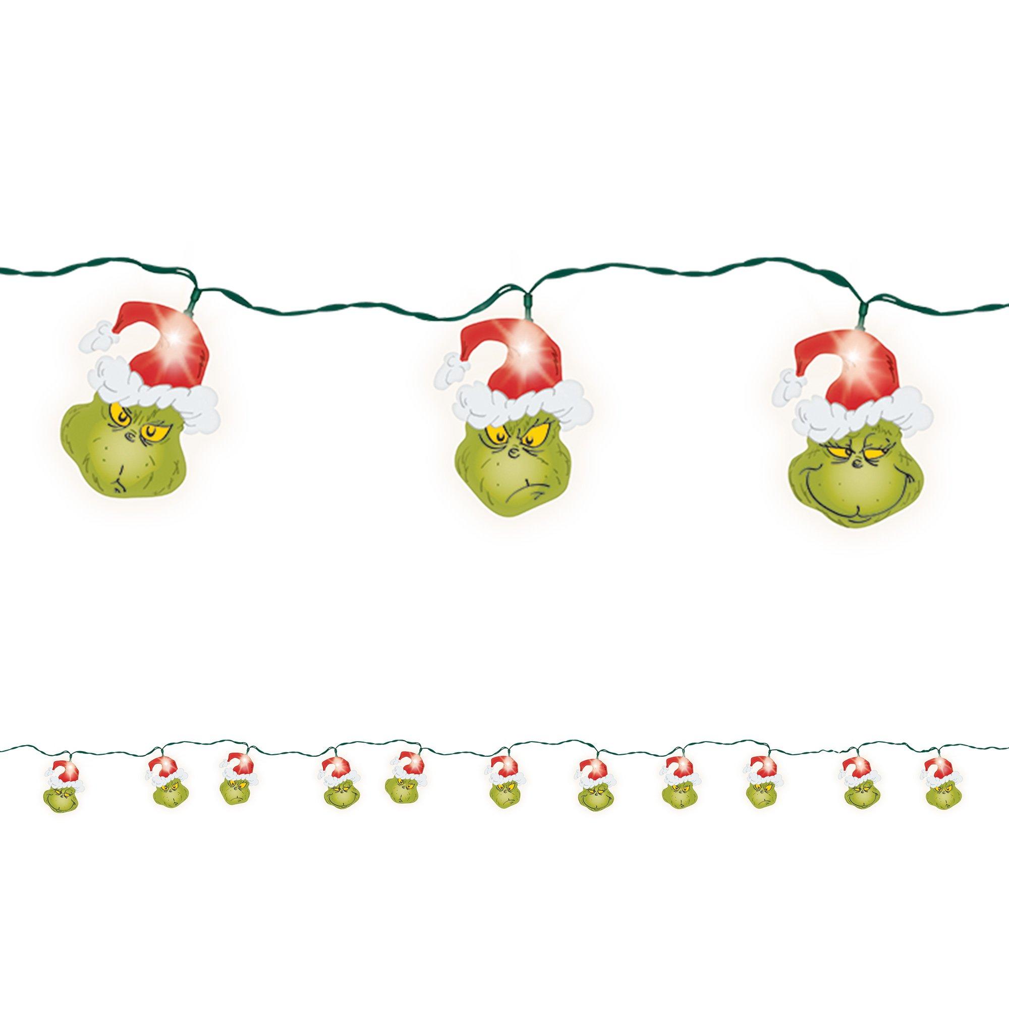 Santa Grinch LED String Lights, 5.41ft - Dr. Seuss | Party City