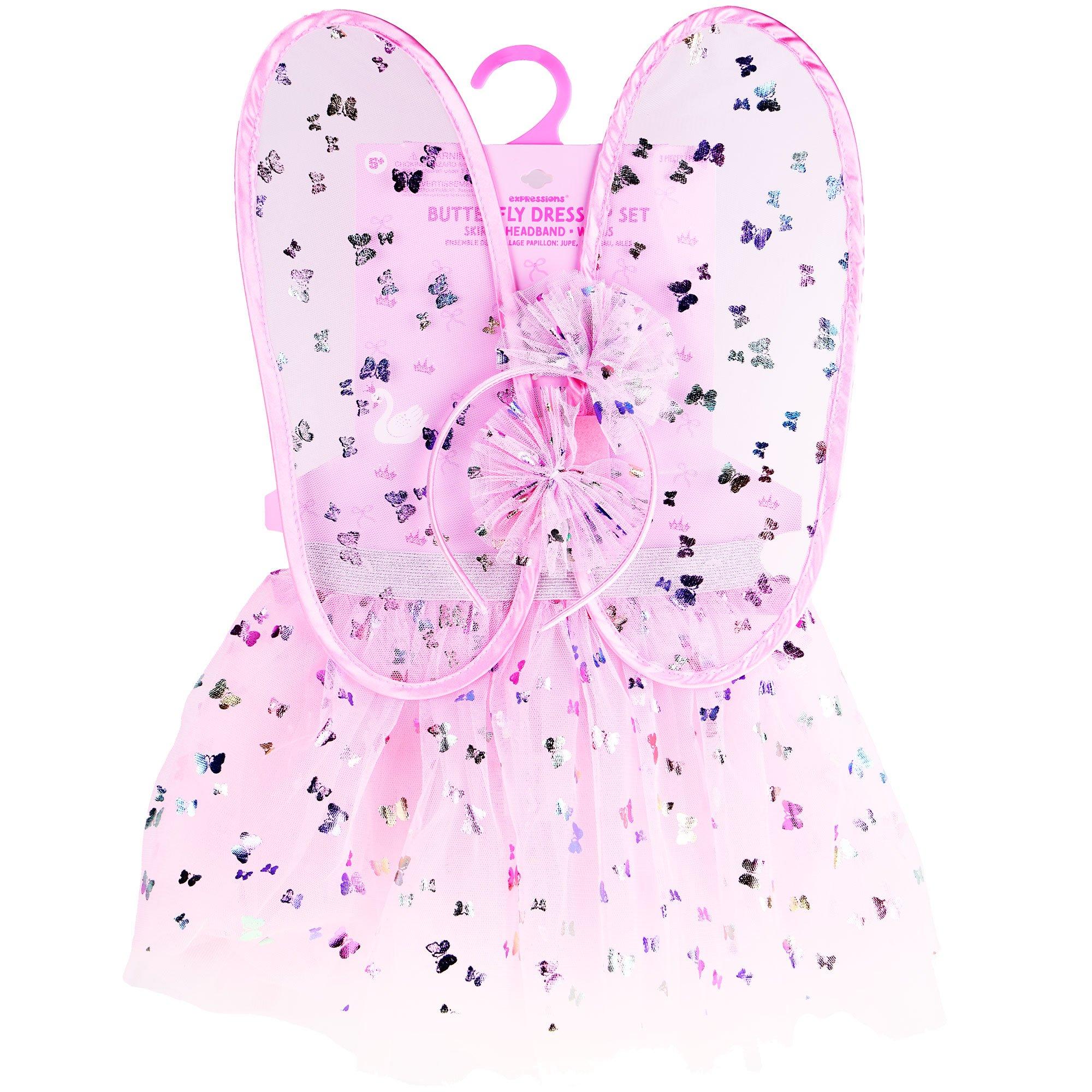 Sparkling Pink Butterfly Dress-Up Set, 3pc | Party City