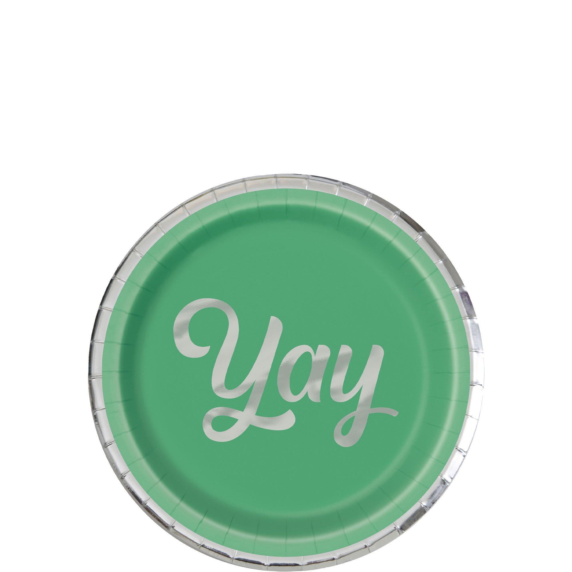 Metallic Yay Paper Dessert Plates, 7in, 8ct | Party City