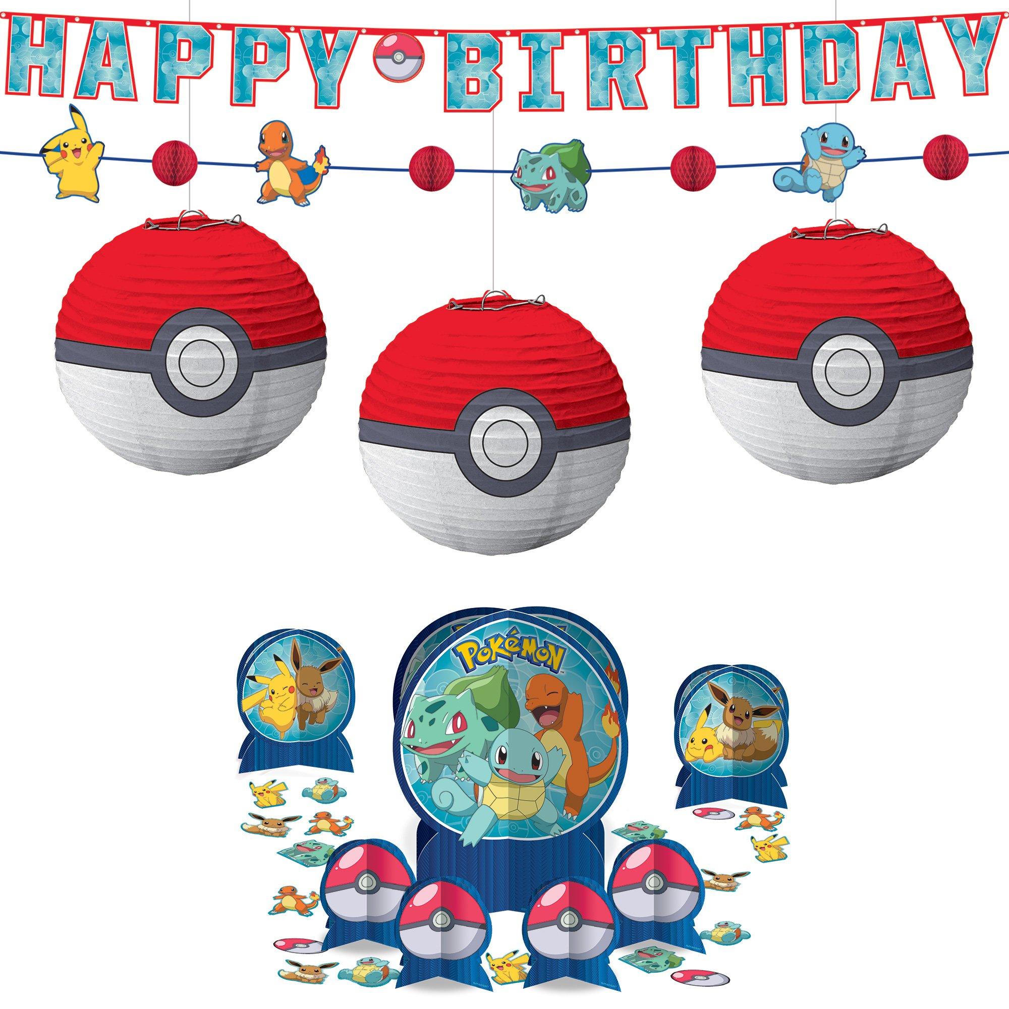 PartyCity Pokémon Core Party Decorating Supplies Pack - Kit Includes ...