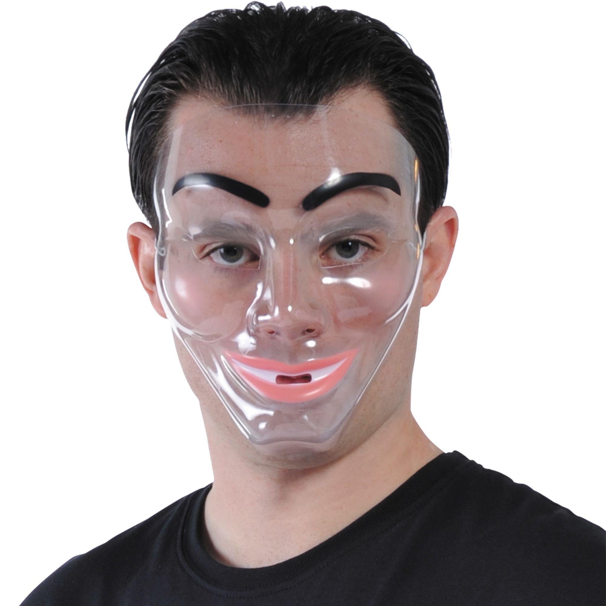 Transparent Disguise Mask, 1ct - Doll Eyes, Grin, Makeup or Mustache ...